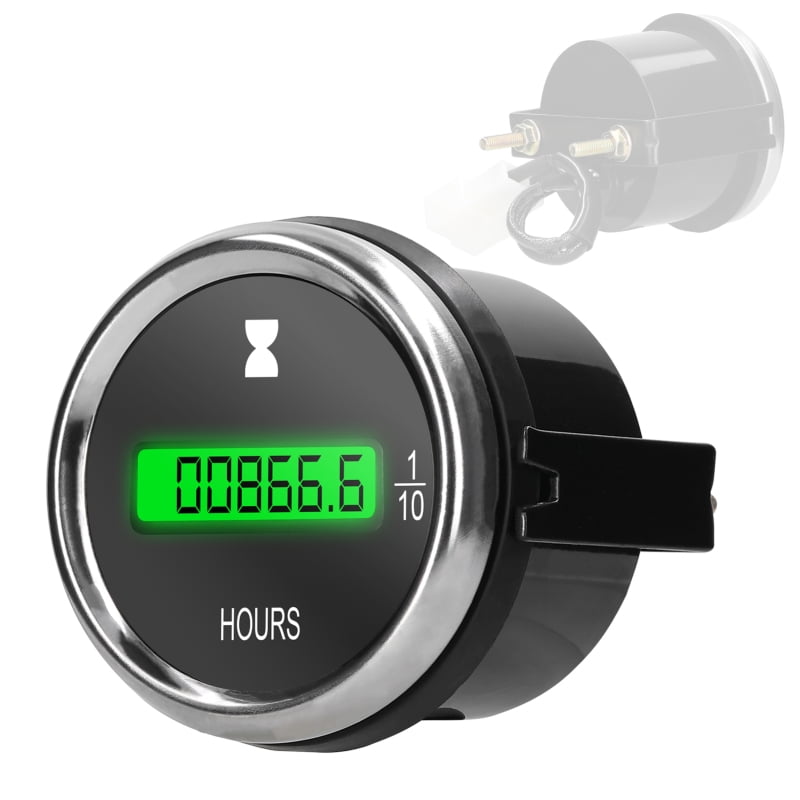 Yuventoo Auto Parts 52mm Hour Meter Gauge LED Digital Car Timer 12/24V ...