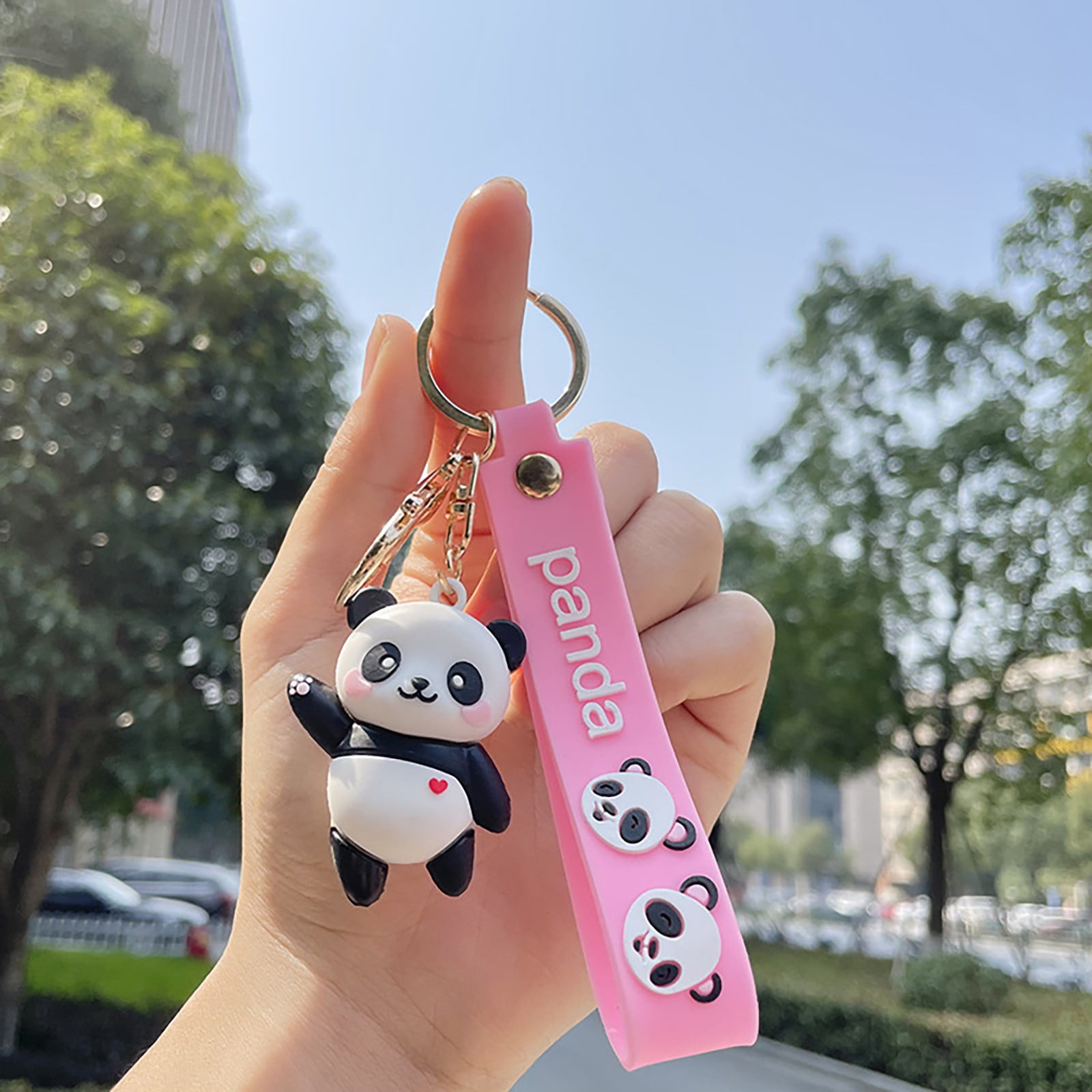 Yuwegr 1PC Cartoon Cute Waving Panda Key Waving Animals Keychain Female ...