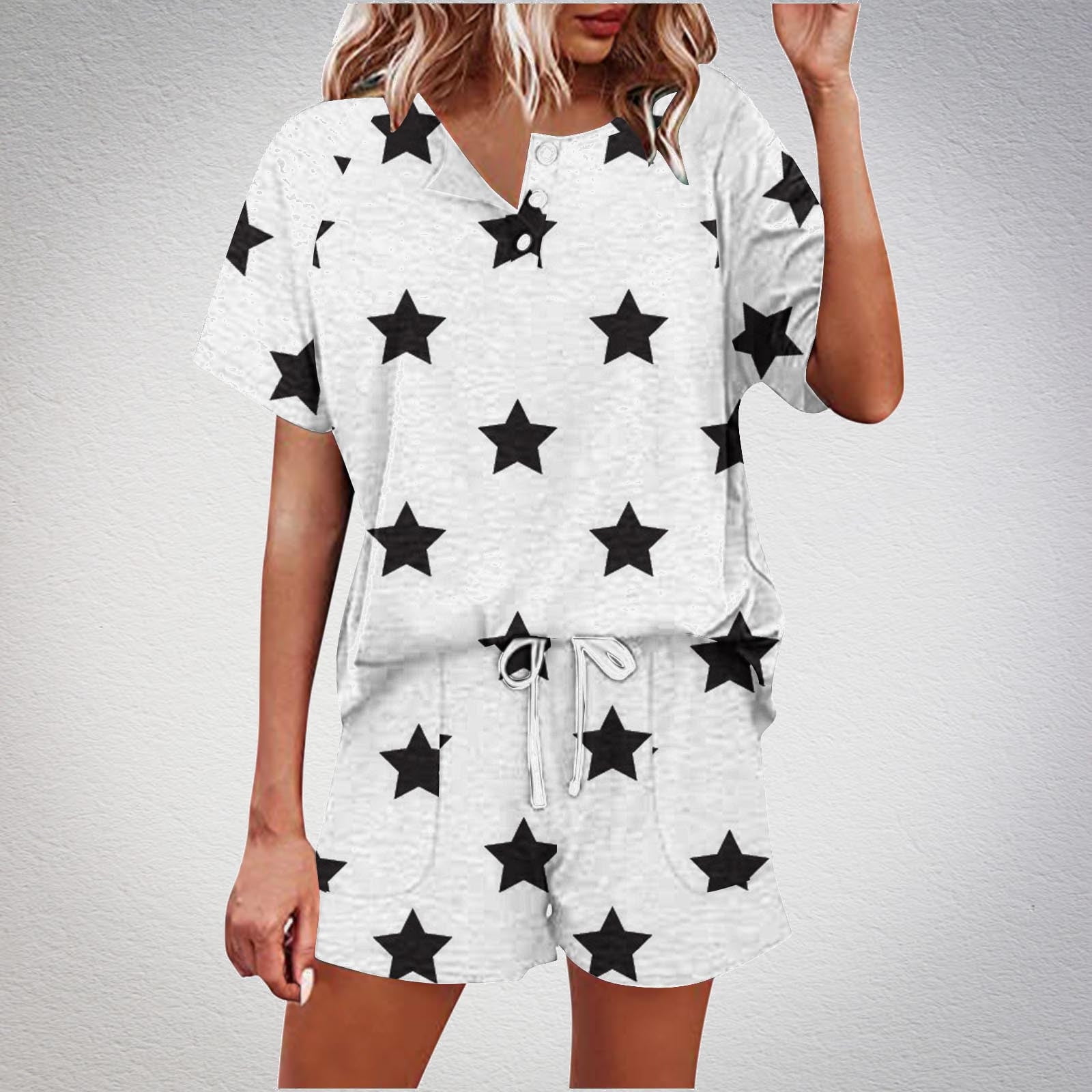 Yuwull 2 Piece Outfits For Women, Womens Casual 2 Piece Short Sleeve ...