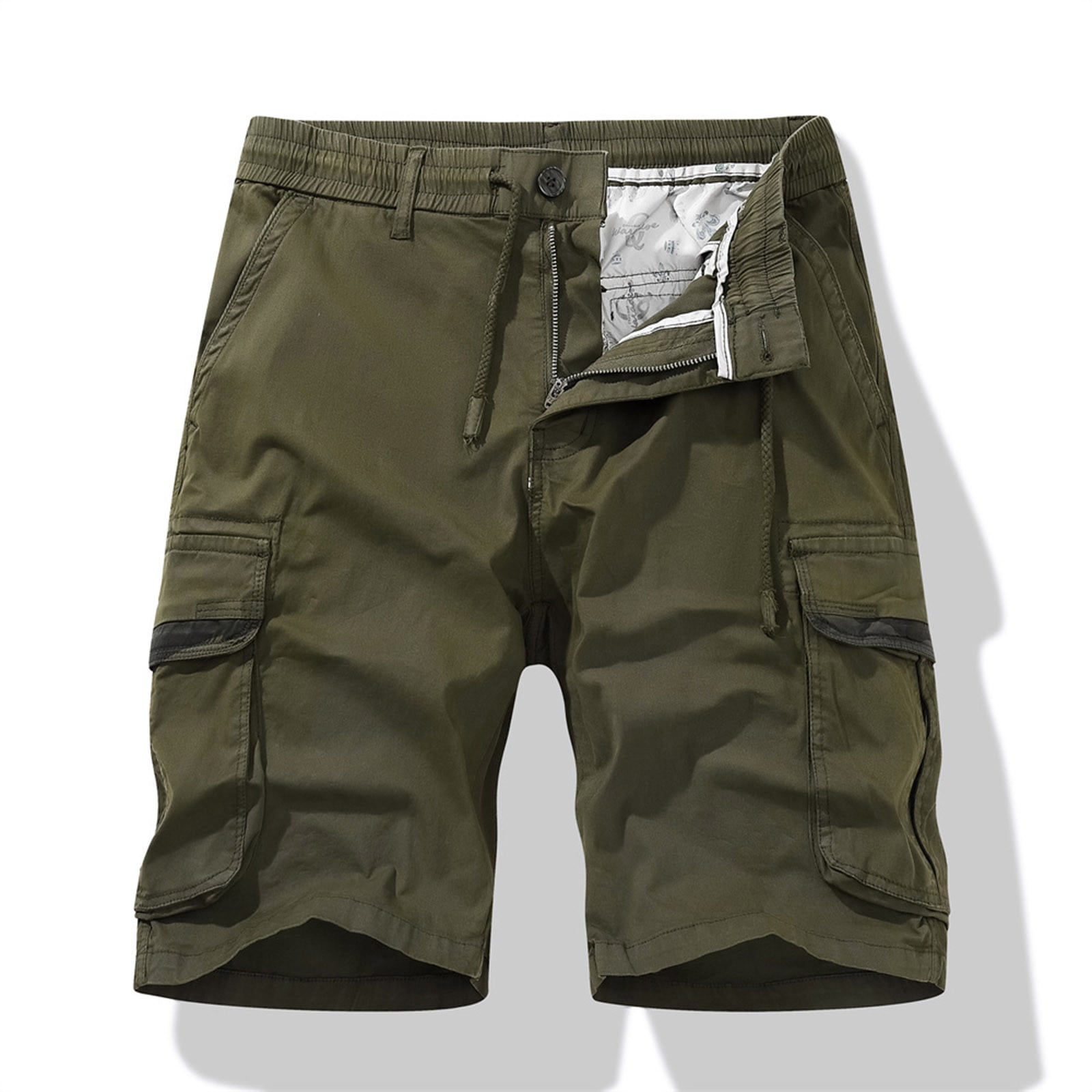 Yuwull Cargo Pants for Men Male Casual Mid Waist Pant Short Cargo Pant ...