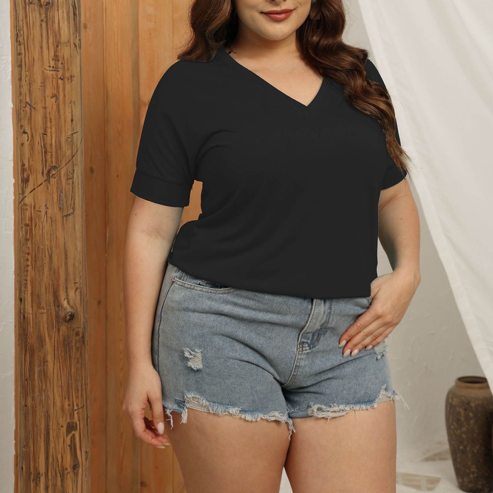 Yuwull Ladies Summer Tops And Blouses 2024, Women'S Spring/Summer Solid ...