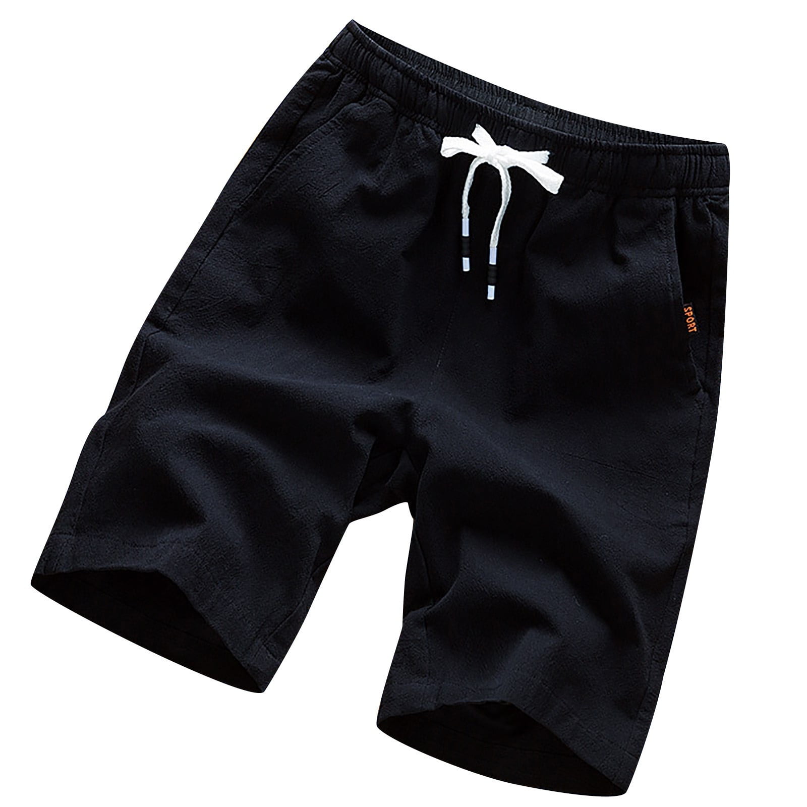 Yuwull Men's Cotton Shorts Mens Lightweight Gym Shorts Running Workout ...