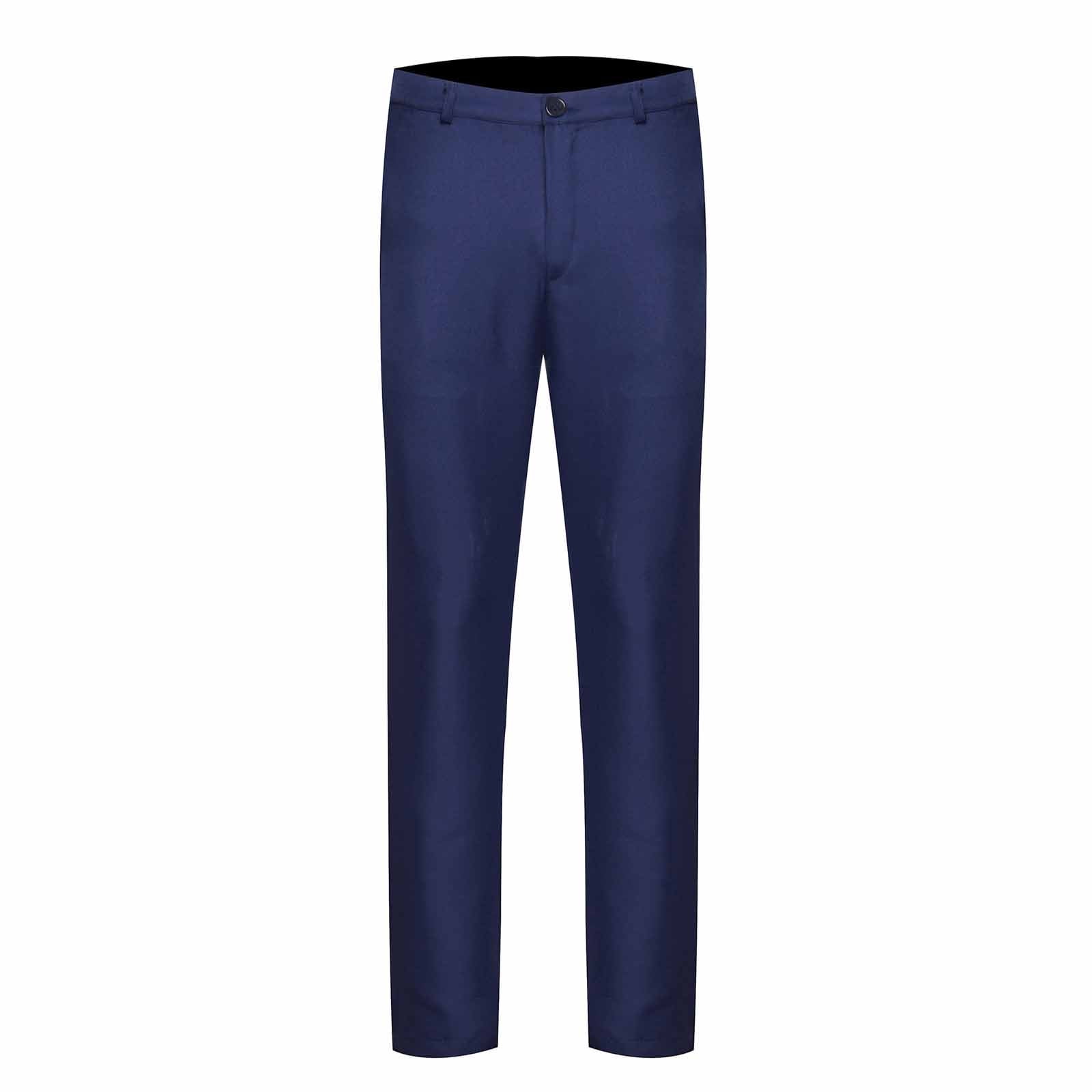 Yuwull Men's Dress Pants Straight Fit Stretch Pants Formal Solid Color ...