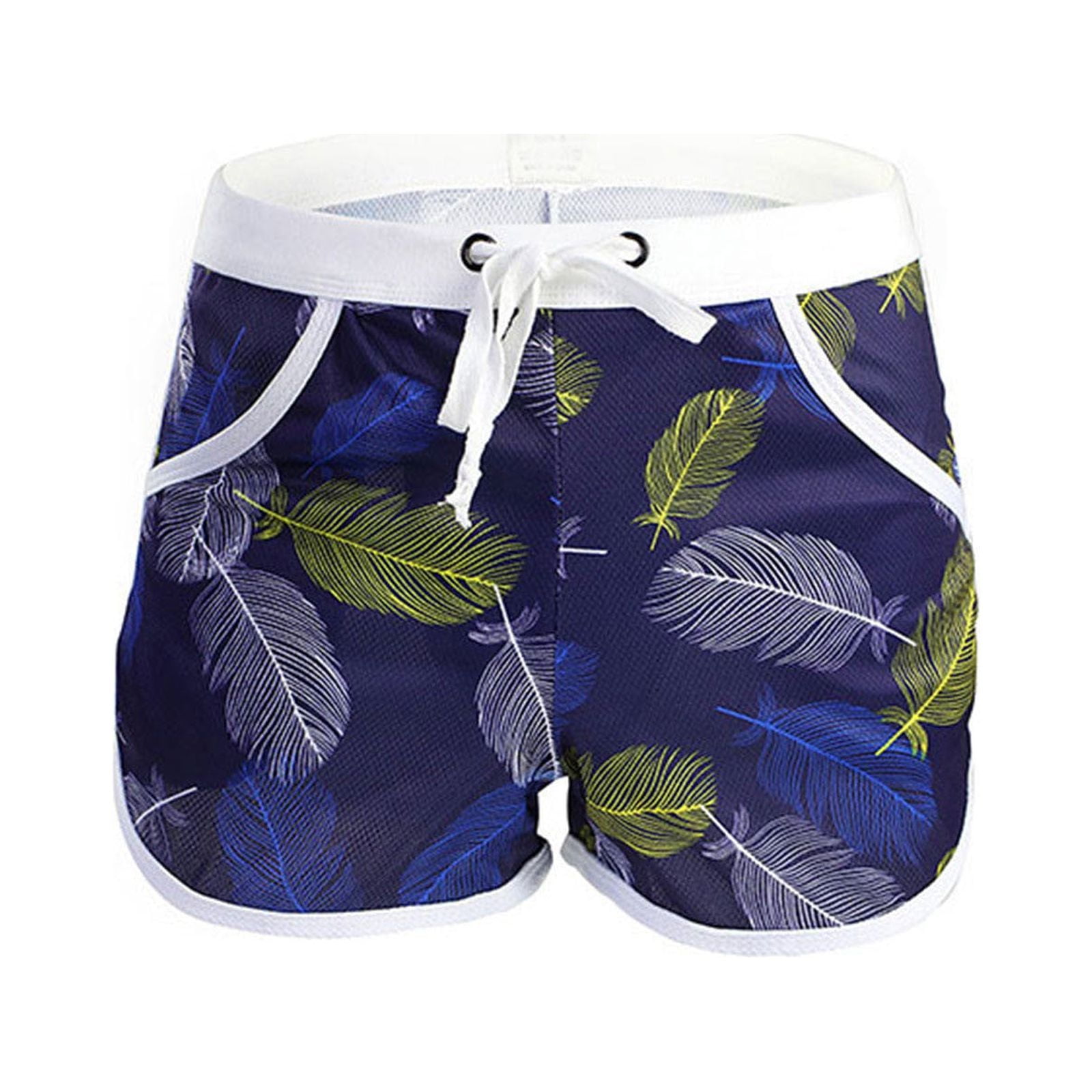 Yuwull Mens Swim Trunks 5" with Hawaiian Floral Print Quick Dry Bathing ...