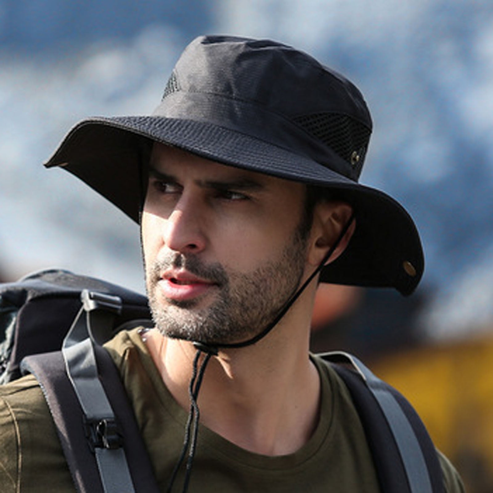 Yuwull Sun Hat For Men Wide Brim, Men's Sun Hats, Hiking Bucket Hat UV ...