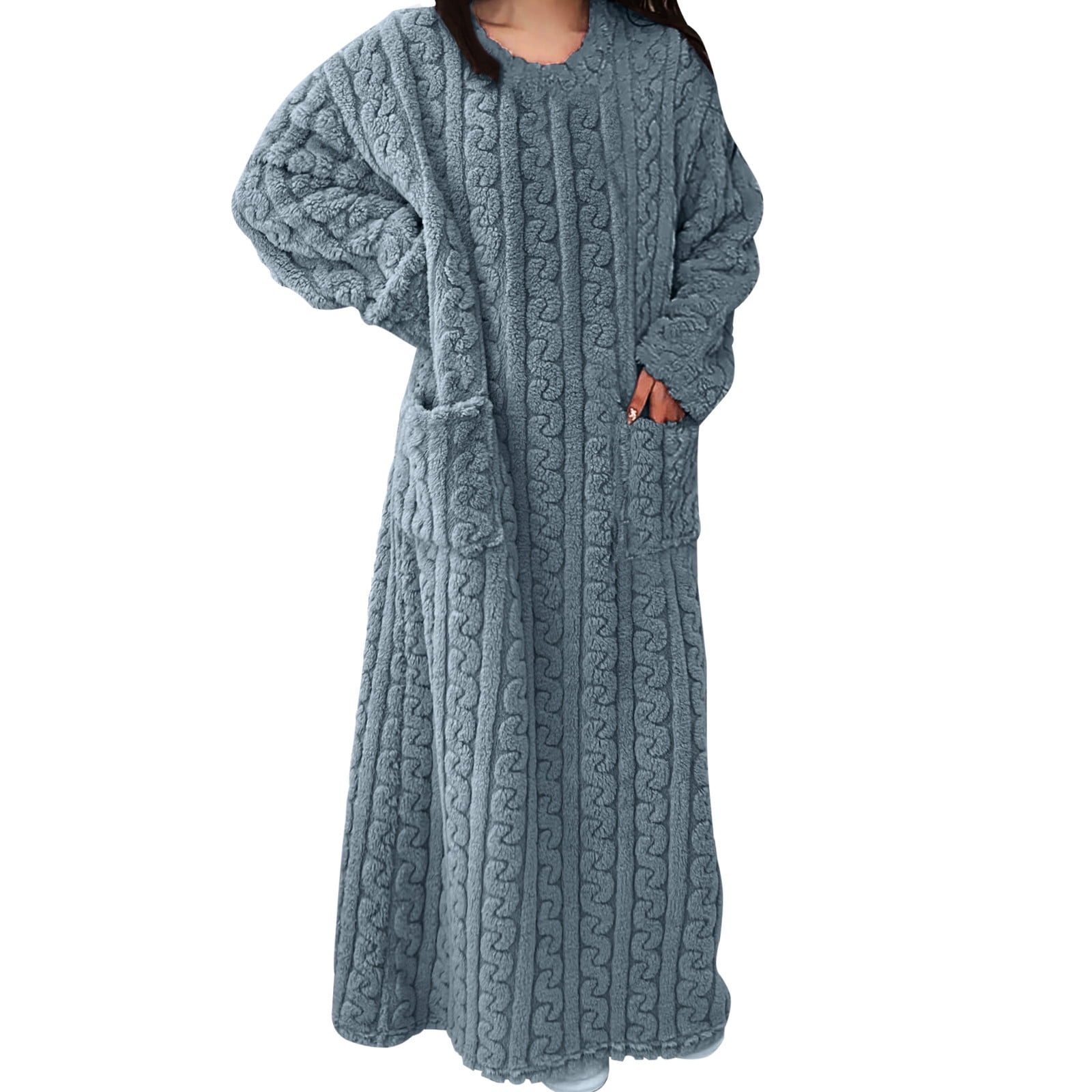 Yuwull Winter Coral Fleece Home Clothes,Women Coral Flannel Nightdress ...