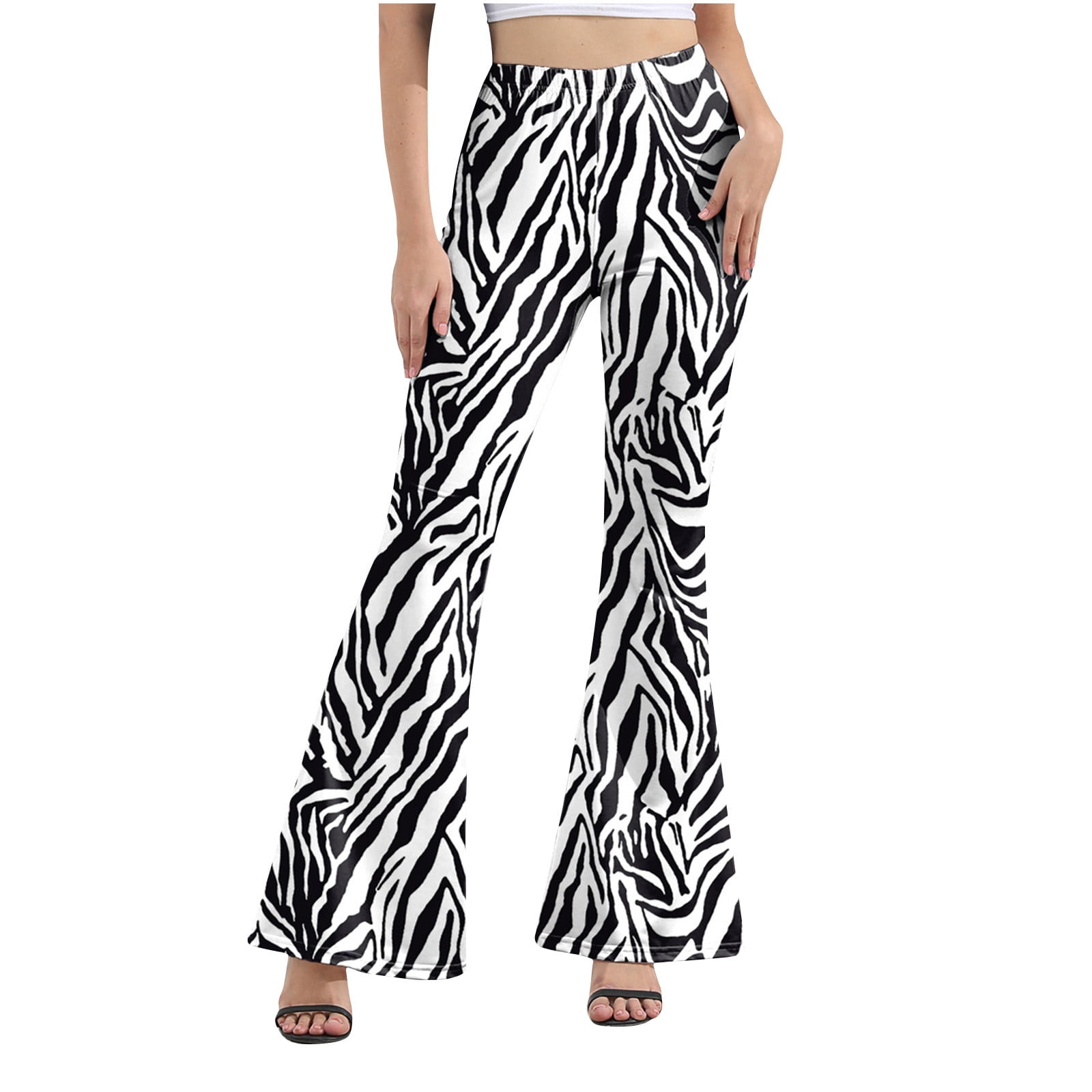 Yuwull Women's Boho High Waist Flare Pants Stretch Bell Bottom Yoga ...