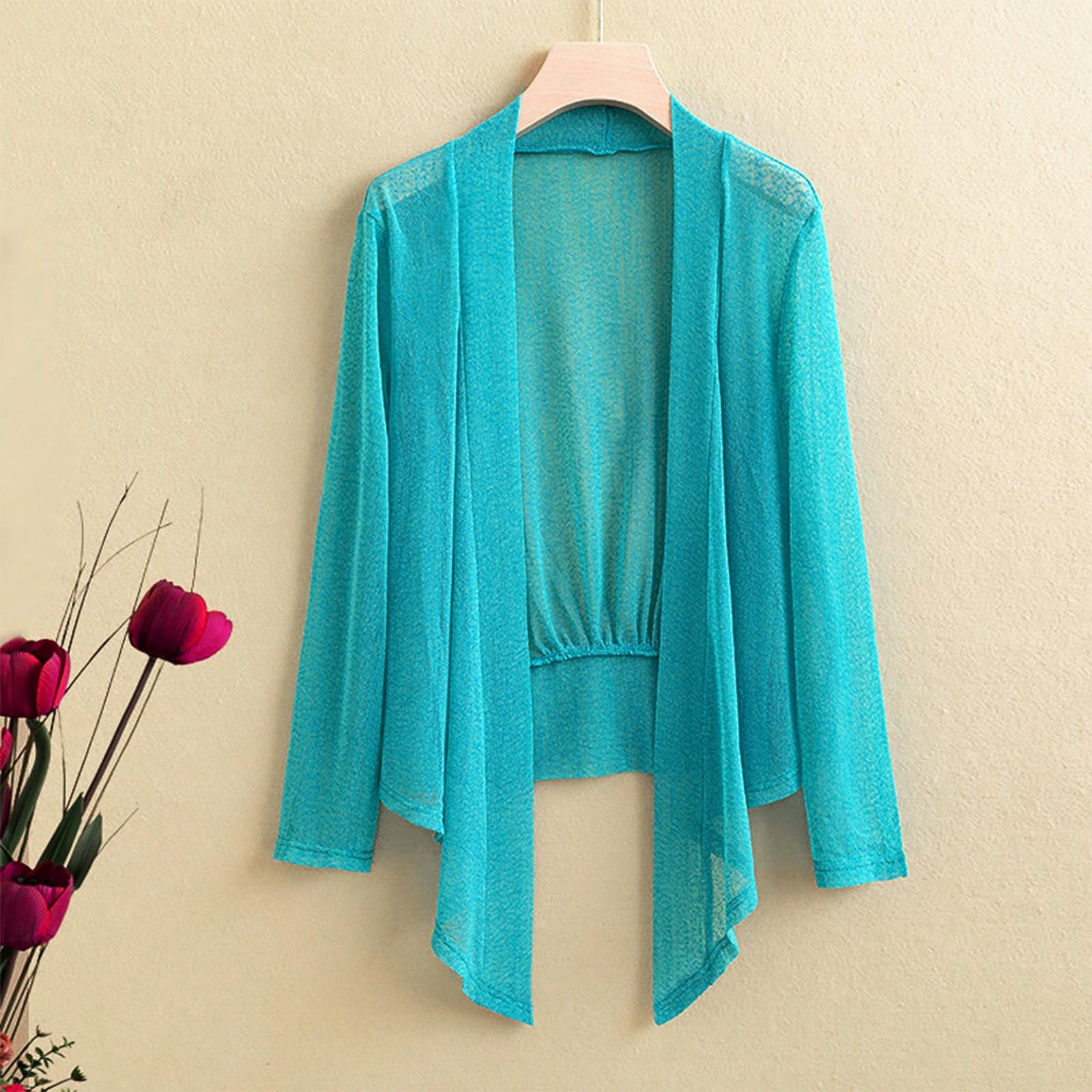 Yuwull Women's Casual Lightweight Open Front Cardigans Soft Draped ...