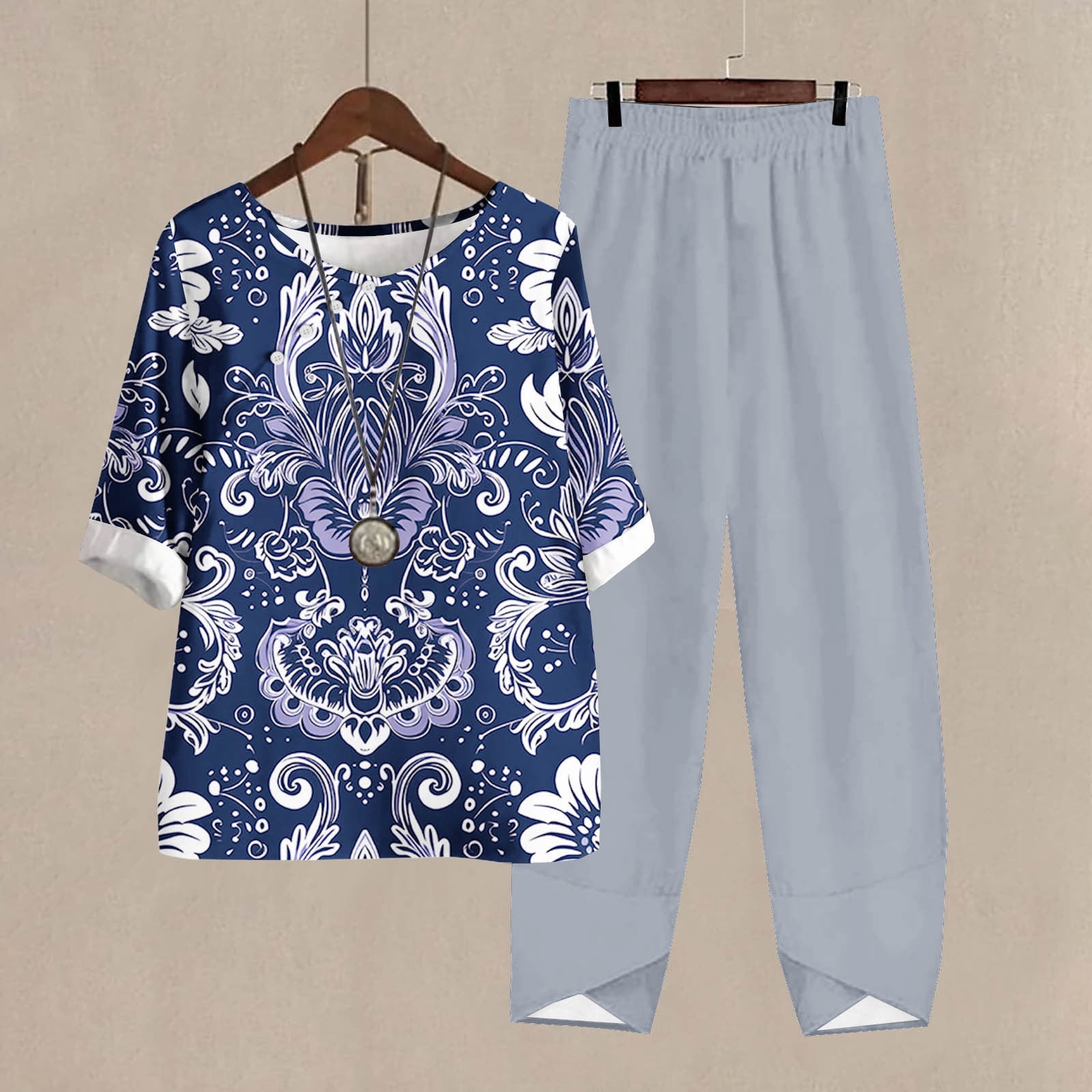 Yuwull Women's Pajamas Set Comfy Sleepwear Linen Outfits, Womens Short ...