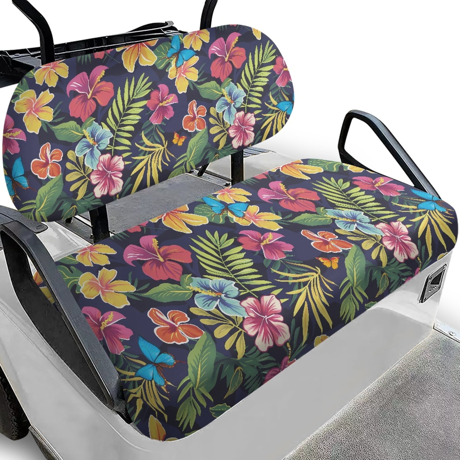 Yuyamidu 2 PCS Tropical Golf Cart Seat Covers Colorful Hibiscus Golf ...