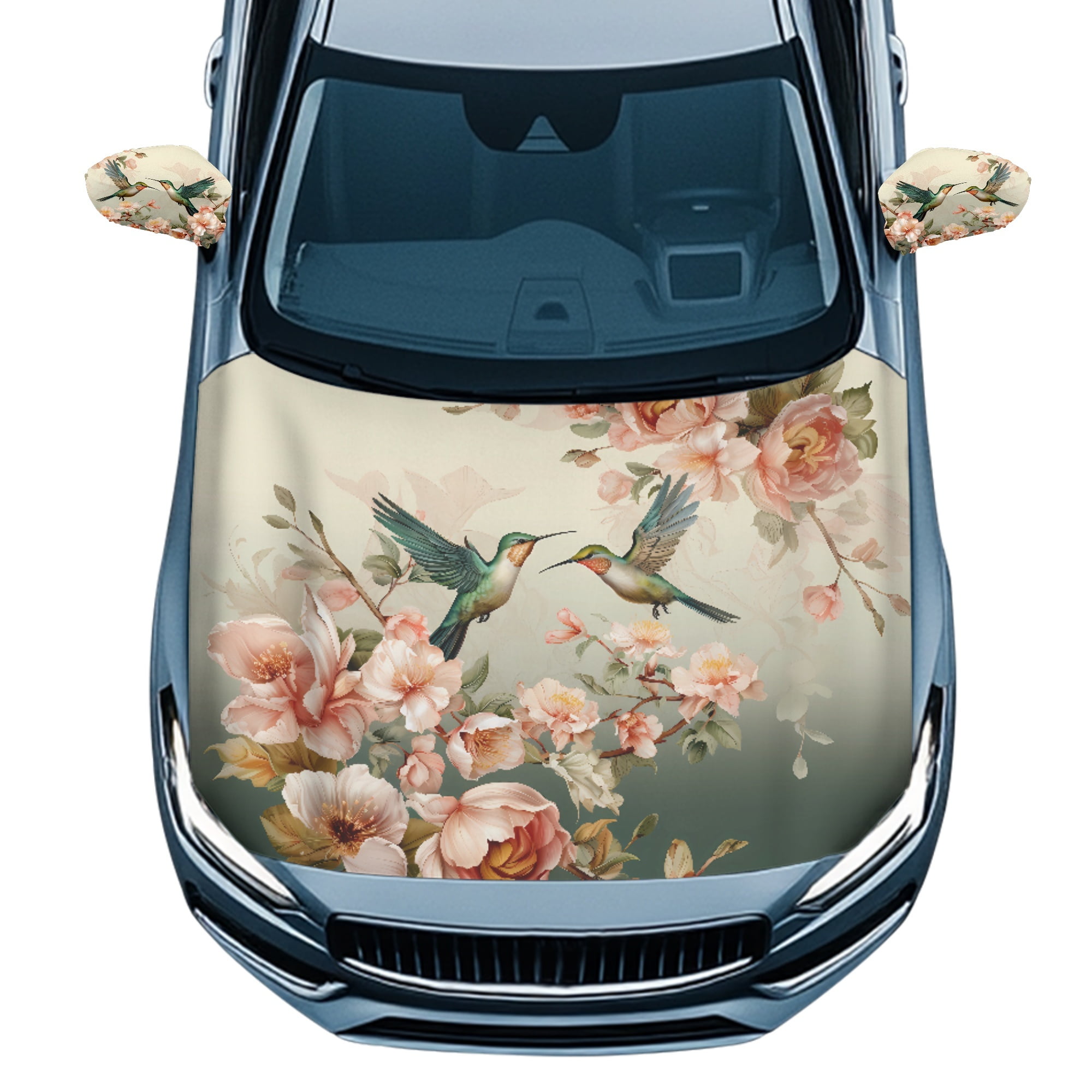 Yuyamidu 3 PCS Hummingbird Car Hood Cover Protector Flower Car Front ...