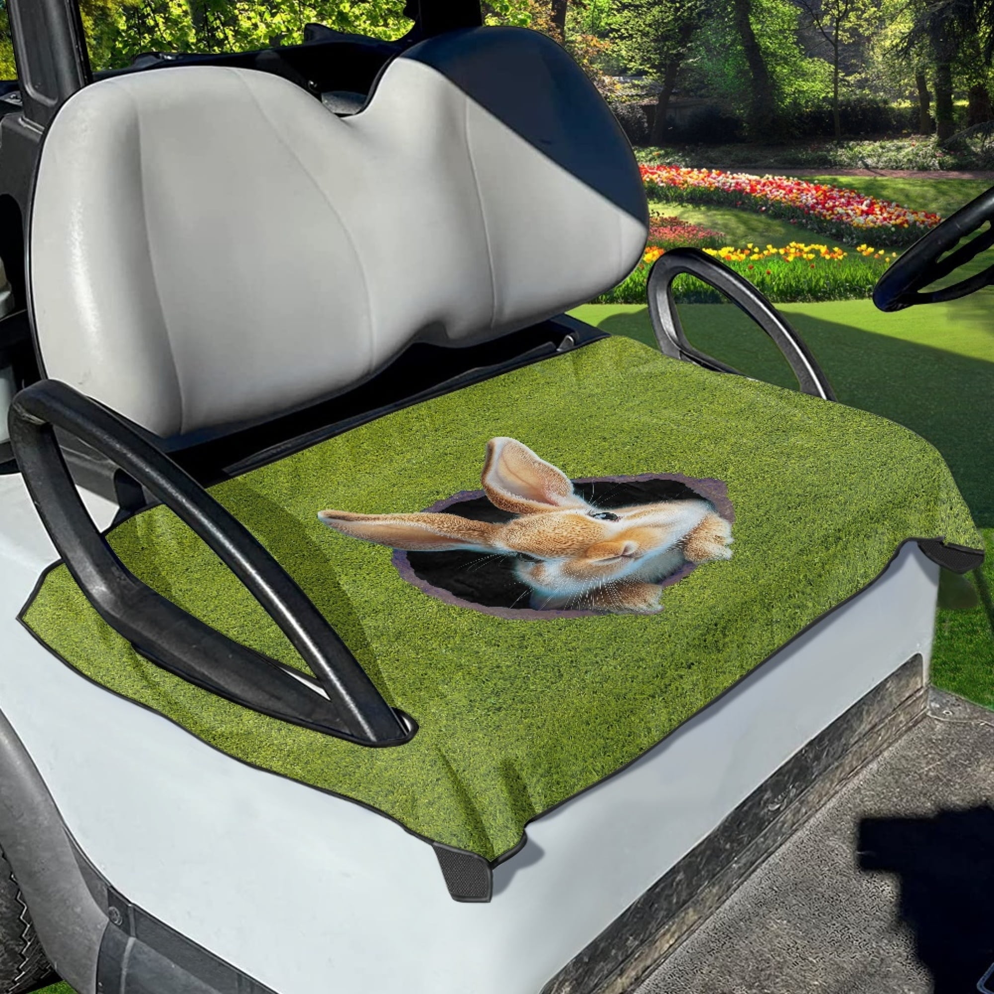 Yuyamidu 3D Rabbit Golf Cart Seat Cover Easter Golf Cart Seat Towel ...