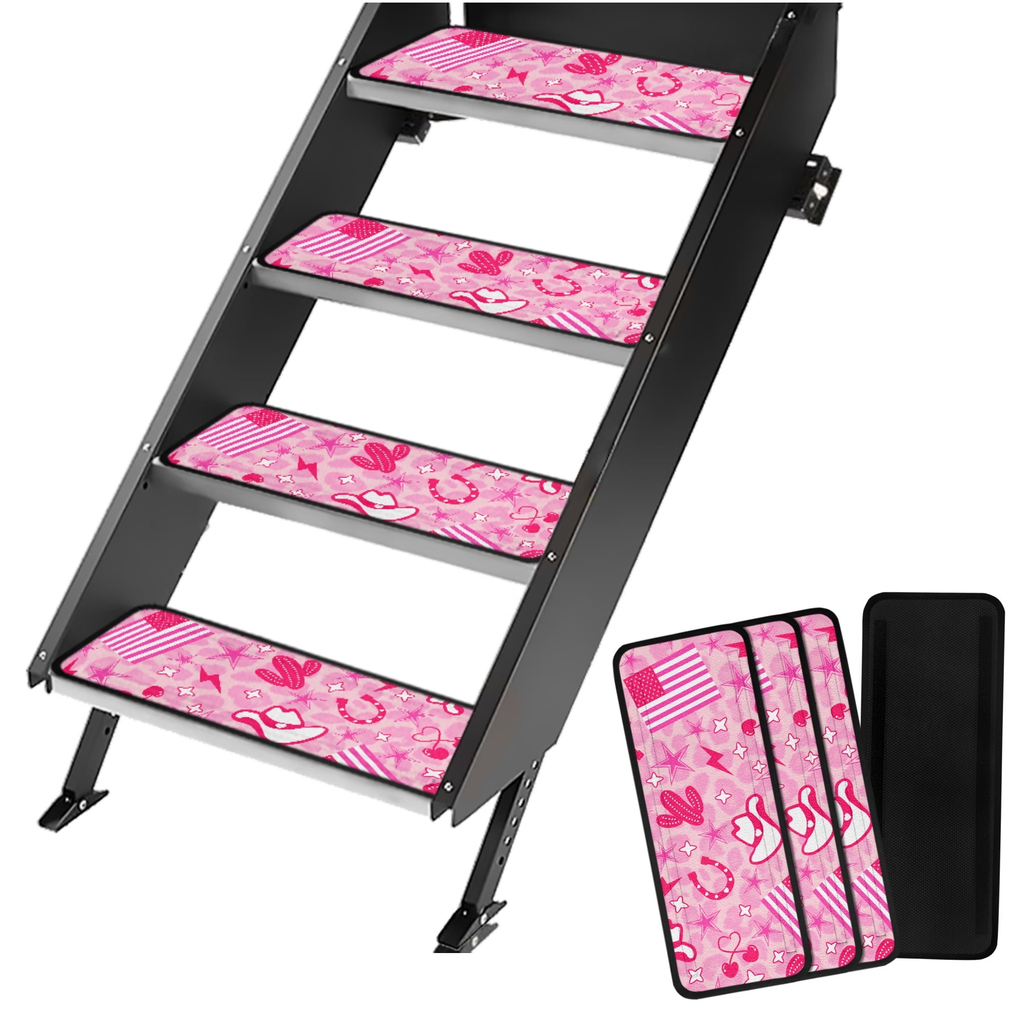 Yuyamidu American Flag RV Step Covers Cowboy RV Steps Covers Rugs 4 ...