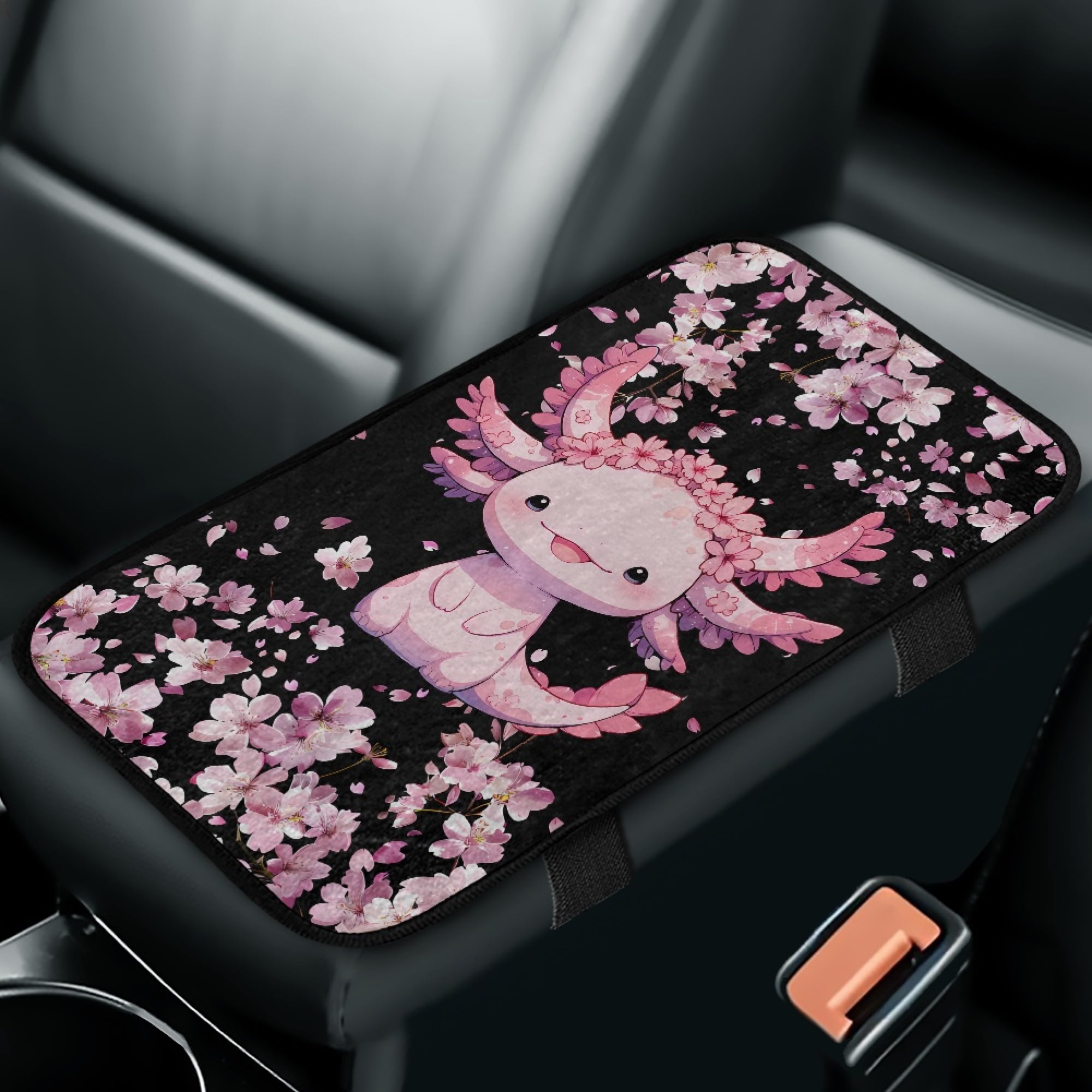 Yuyamidu Axolotl Car Center Console Armrest Pad Cherry Blossom Auto ...