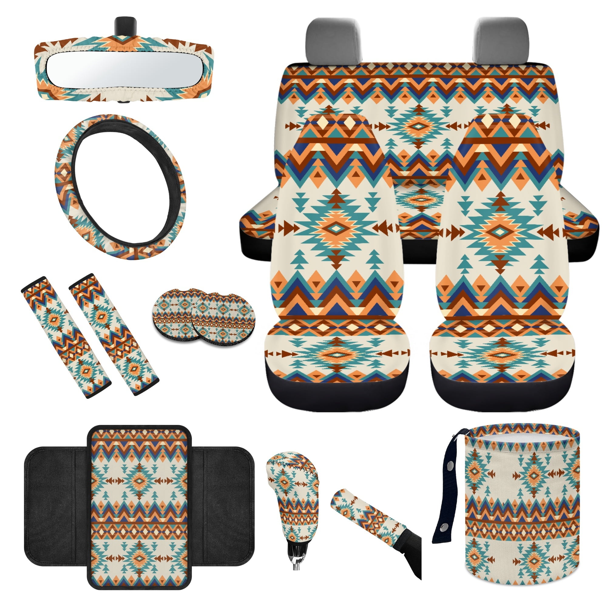 Yuyamidu Aztec African Tribal Car Seat Covers Full Set with Steering ...