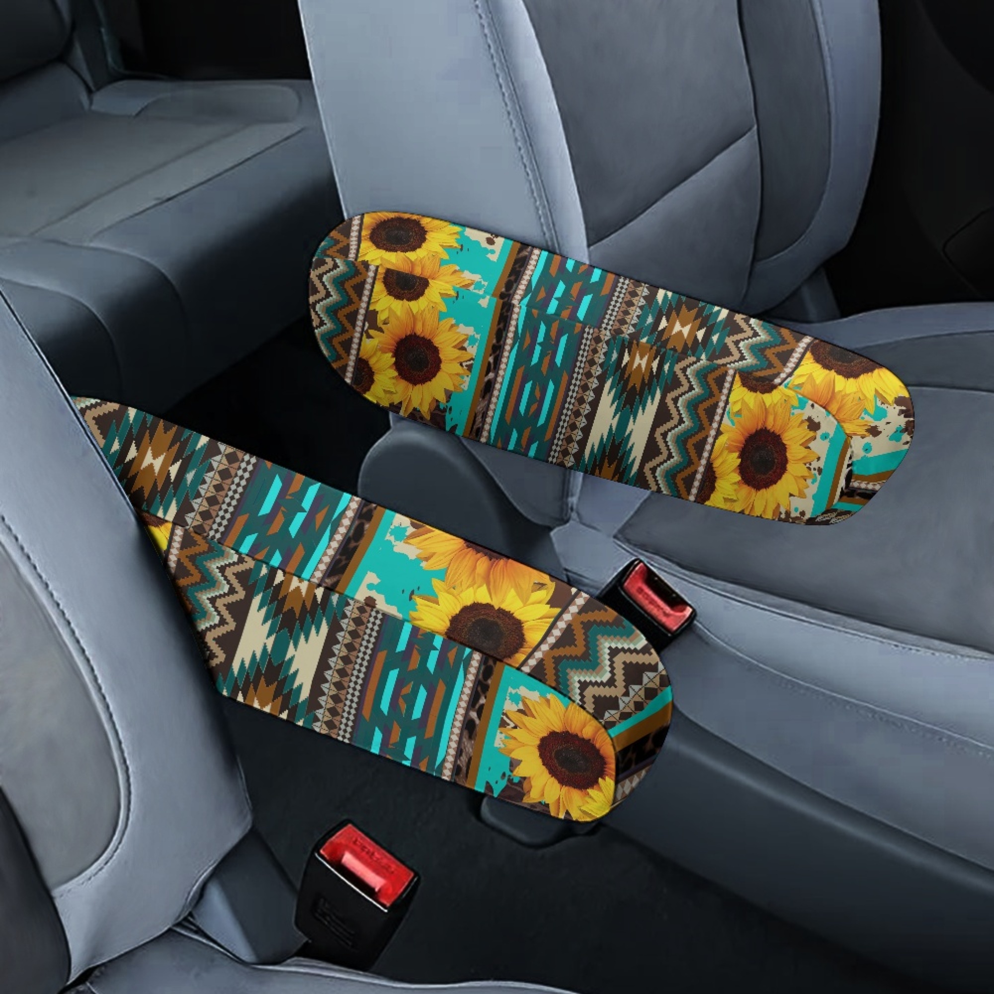 Yuyamidu Aztec Ethnic Car Armrest Cover Sunflower Car Armrest ...