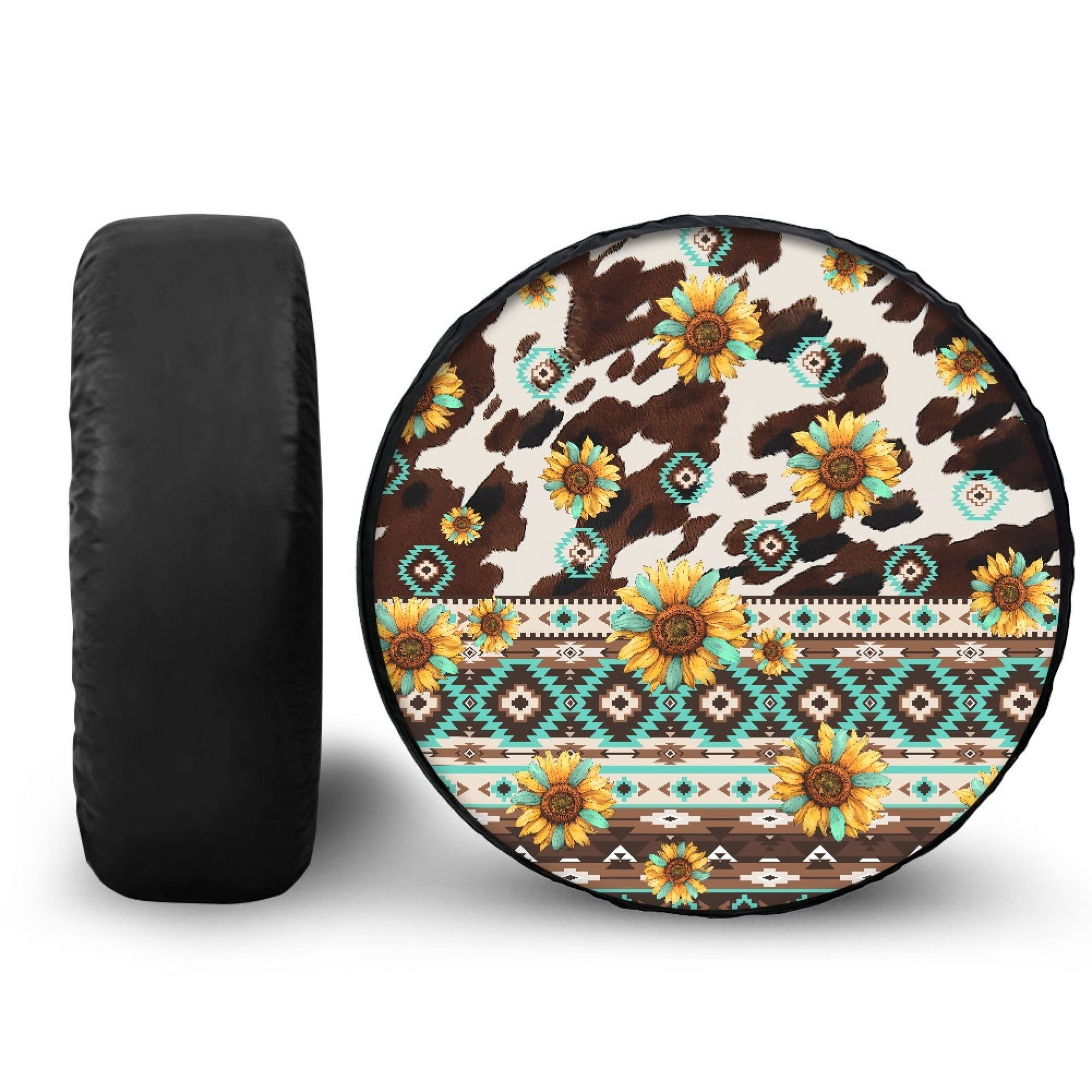 Yuyamidu Aztec Spare Tire Cover Sunflower Spare Wheel Tire Cover Brown ...