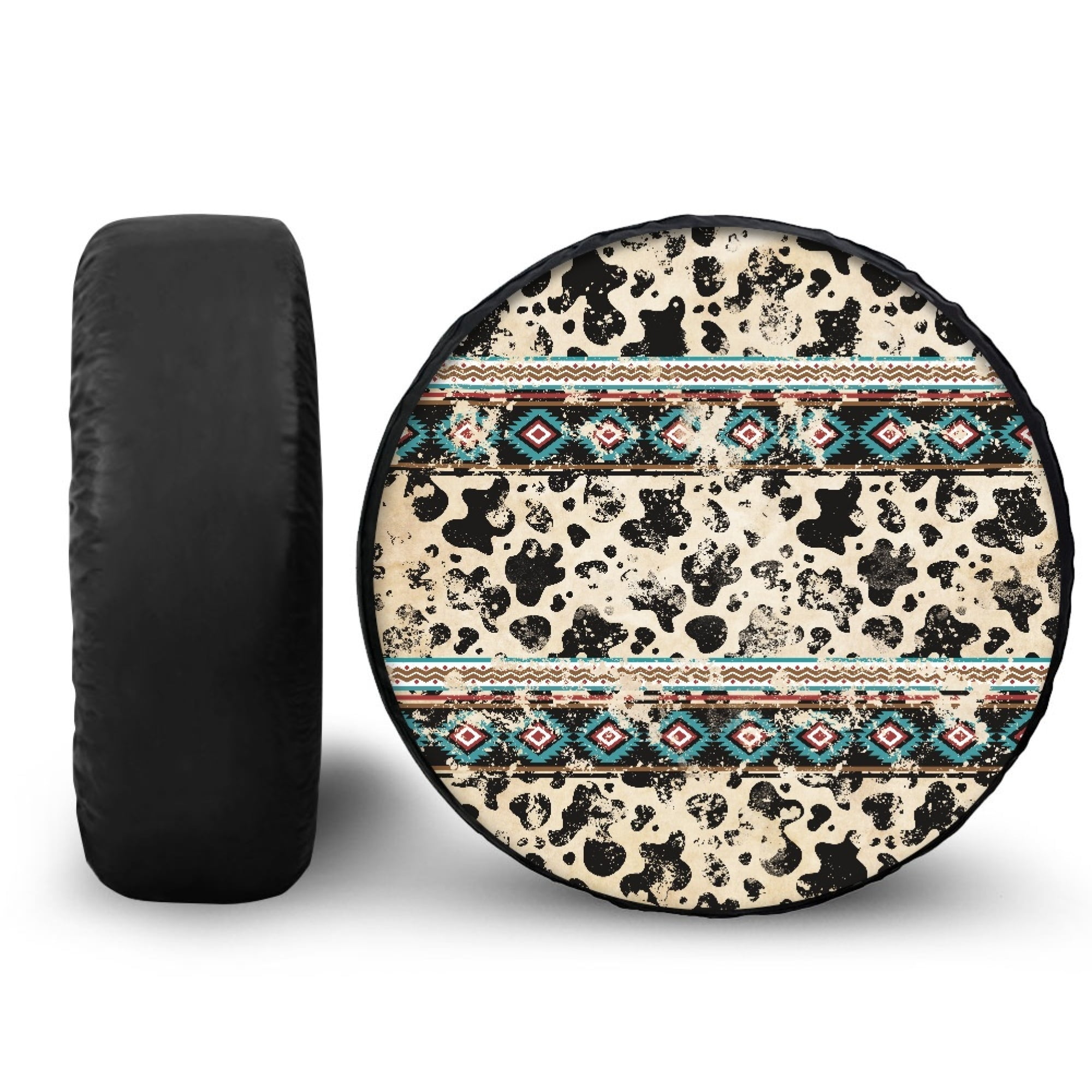 Yuyamidu Aztec Spare Tire Cover Wheel Protectors Cow Print Tyre Covers ...