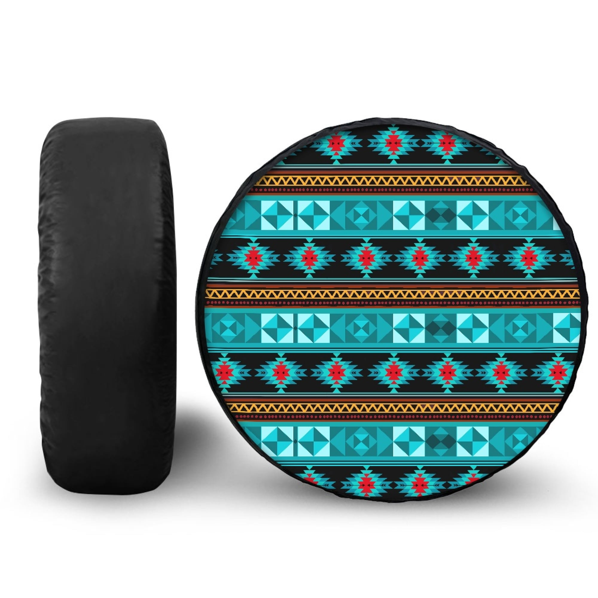 Yuyamidu Aztec Western Geometric Spare Wheel Tire Cover Blue Tire ...