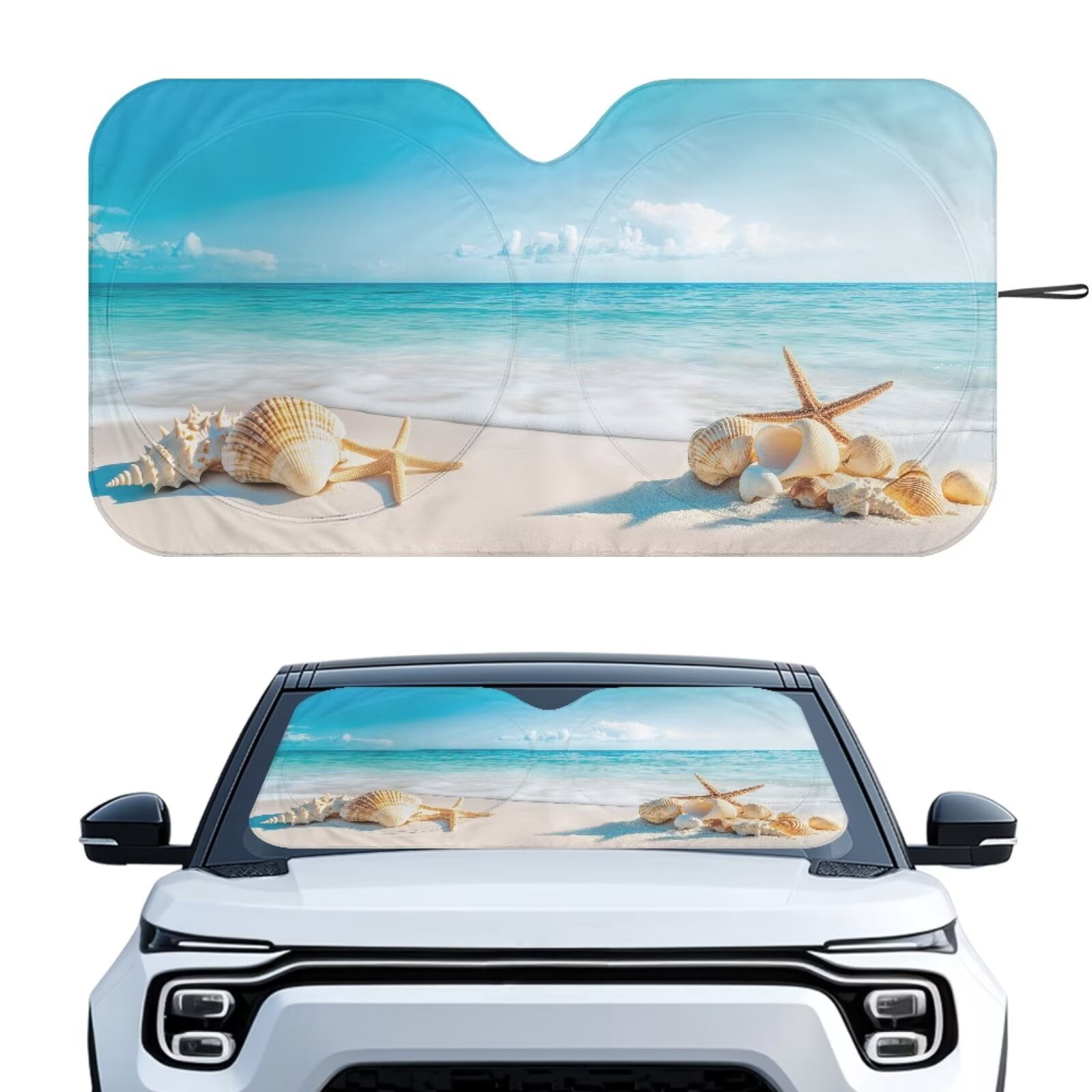 Yuyamidu Beach Starfish Windshield Sun Shade Summer Car Front Window ...