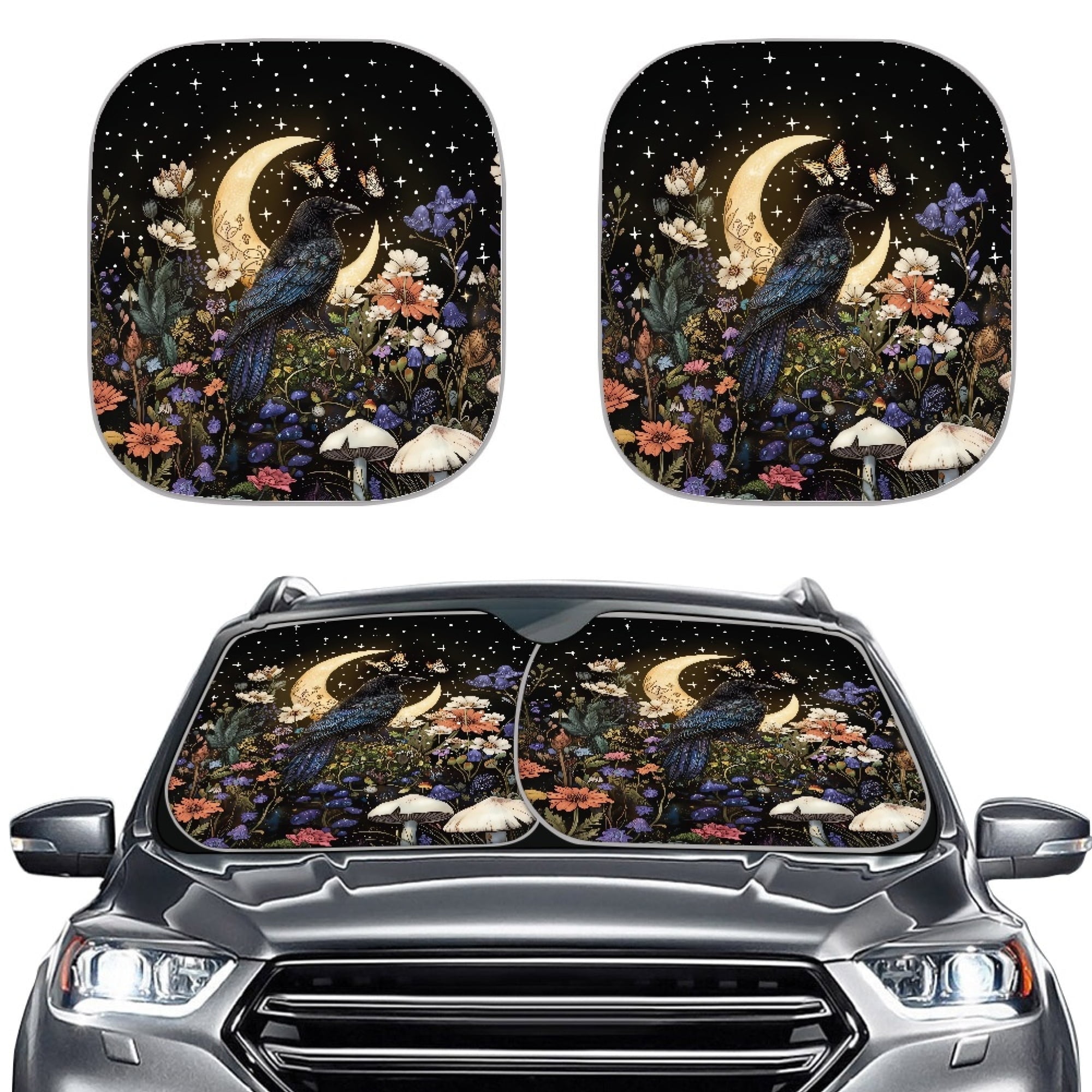 Yuyamidu Bire Car Sun Shade Windshield Flower Car Windshield Shades 2 ...