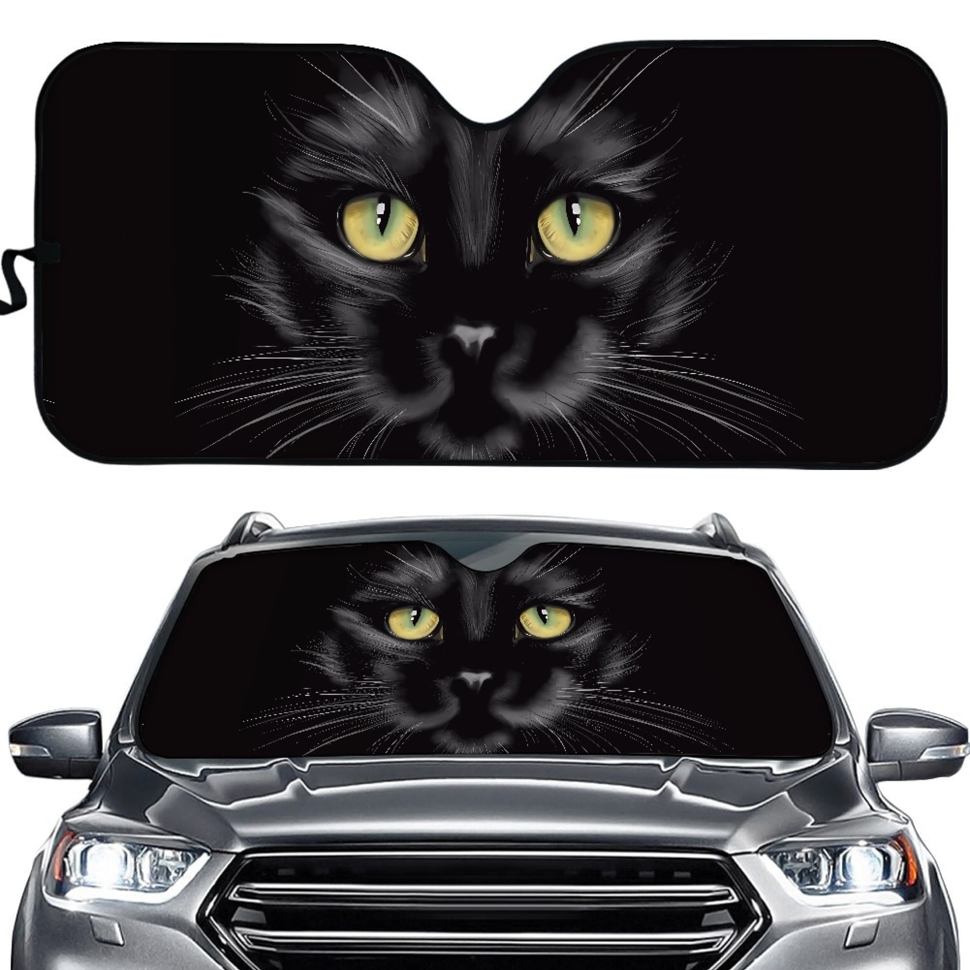 Yuyamidu Black Cat Sun Shade for Car SUV Van Truck Windshield Visor ...
