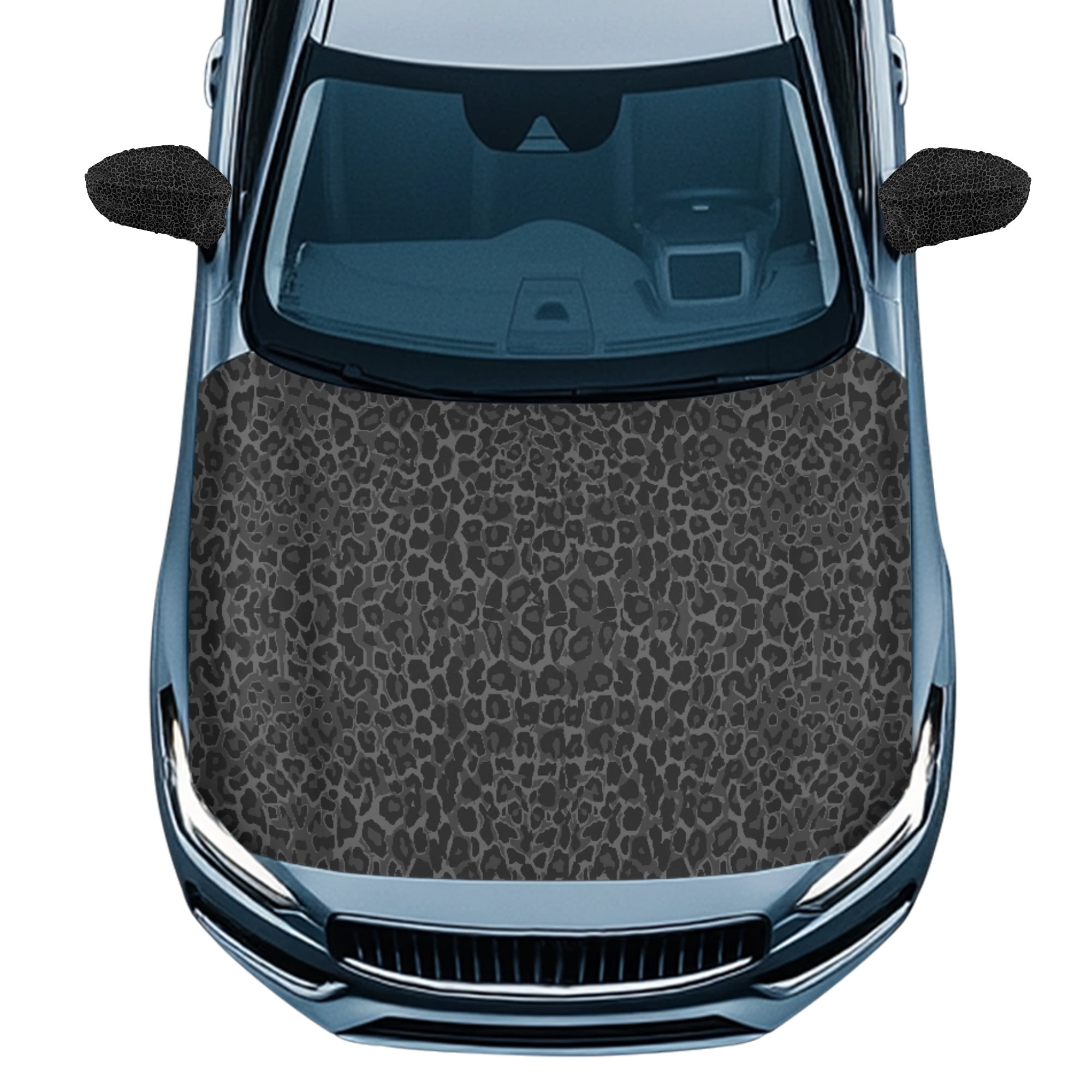 Yuyamidu Black Leopard Print Car Hood Cover Protector Elastic Vehicle ...