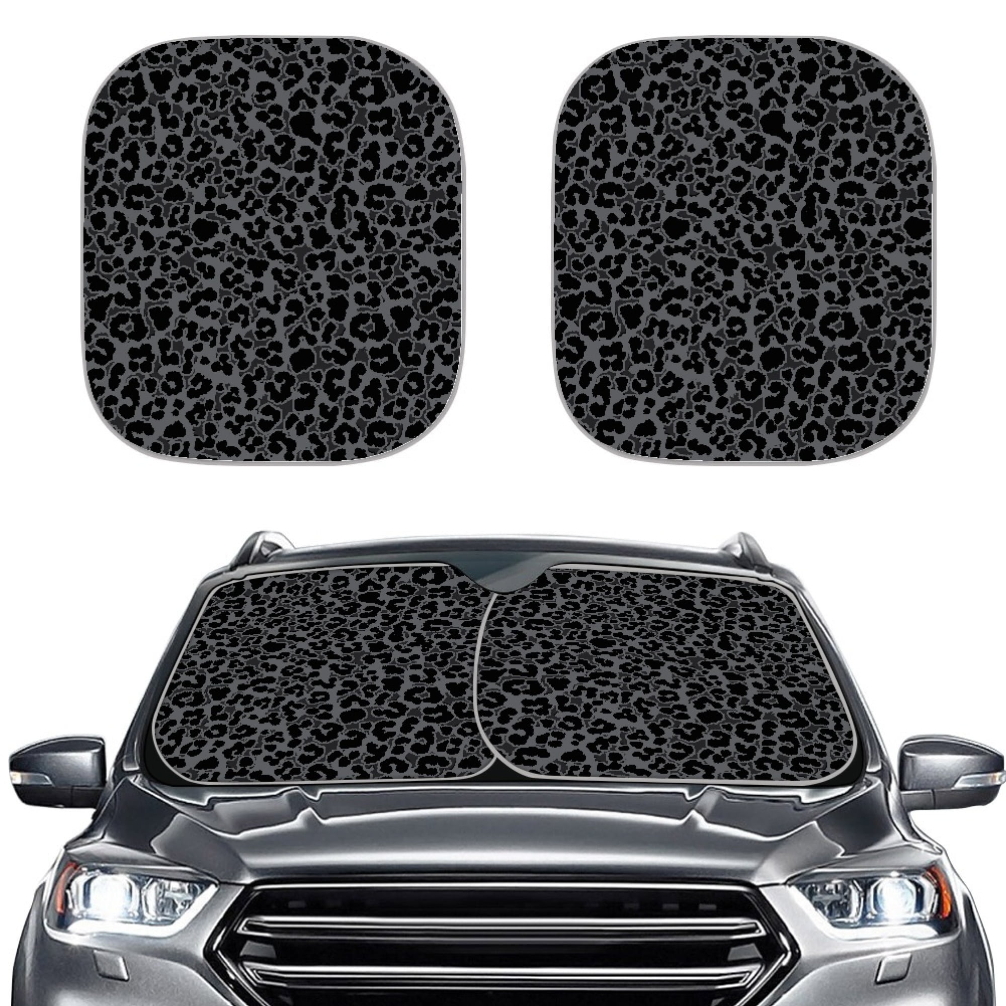 Yuyamidu Black Leopard Print Car Window Sun Shades Fashion Car Sun ...