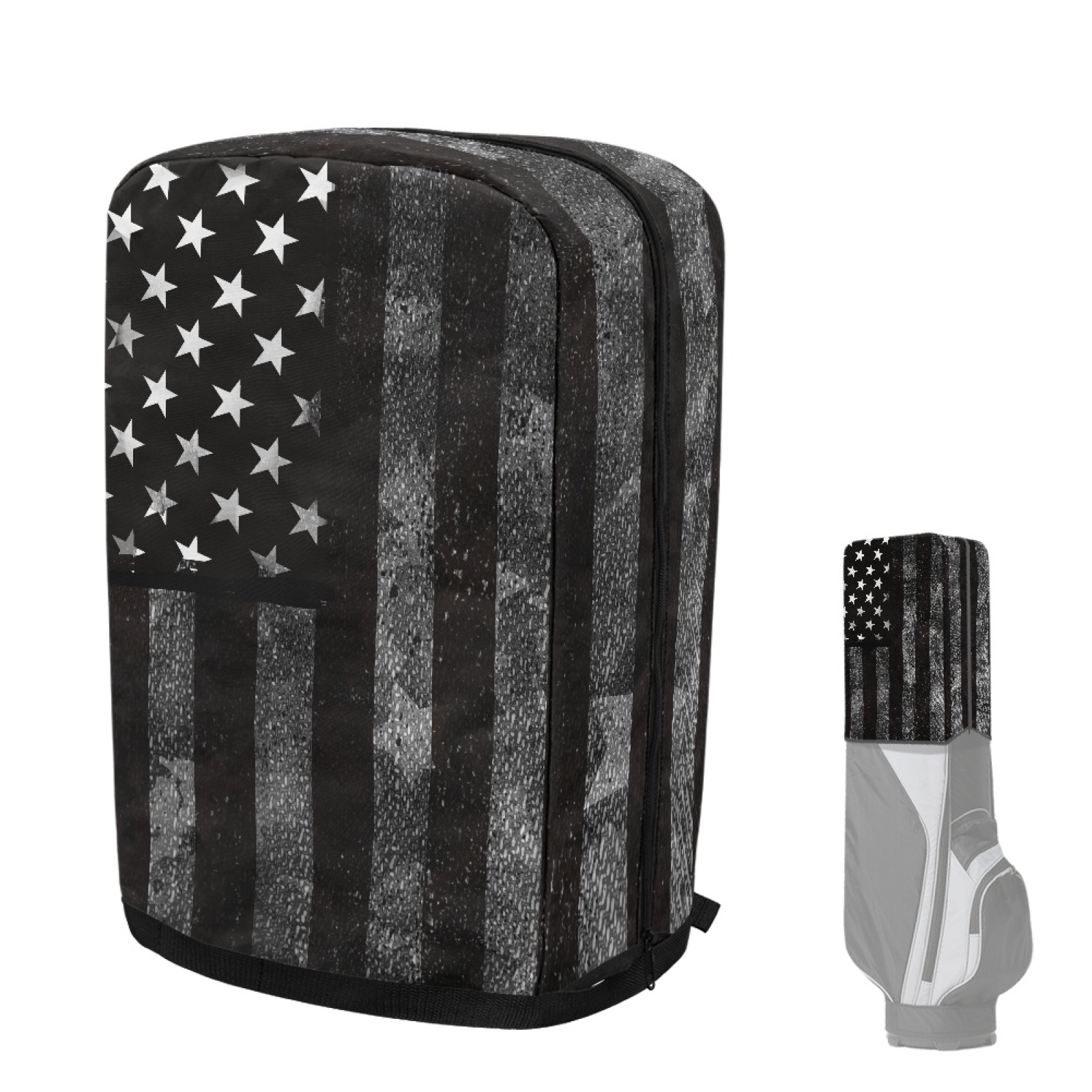 Yuyamidu Black USA Flag Golf Bag Cover Patriotic Golf Bag Dust Cover ...