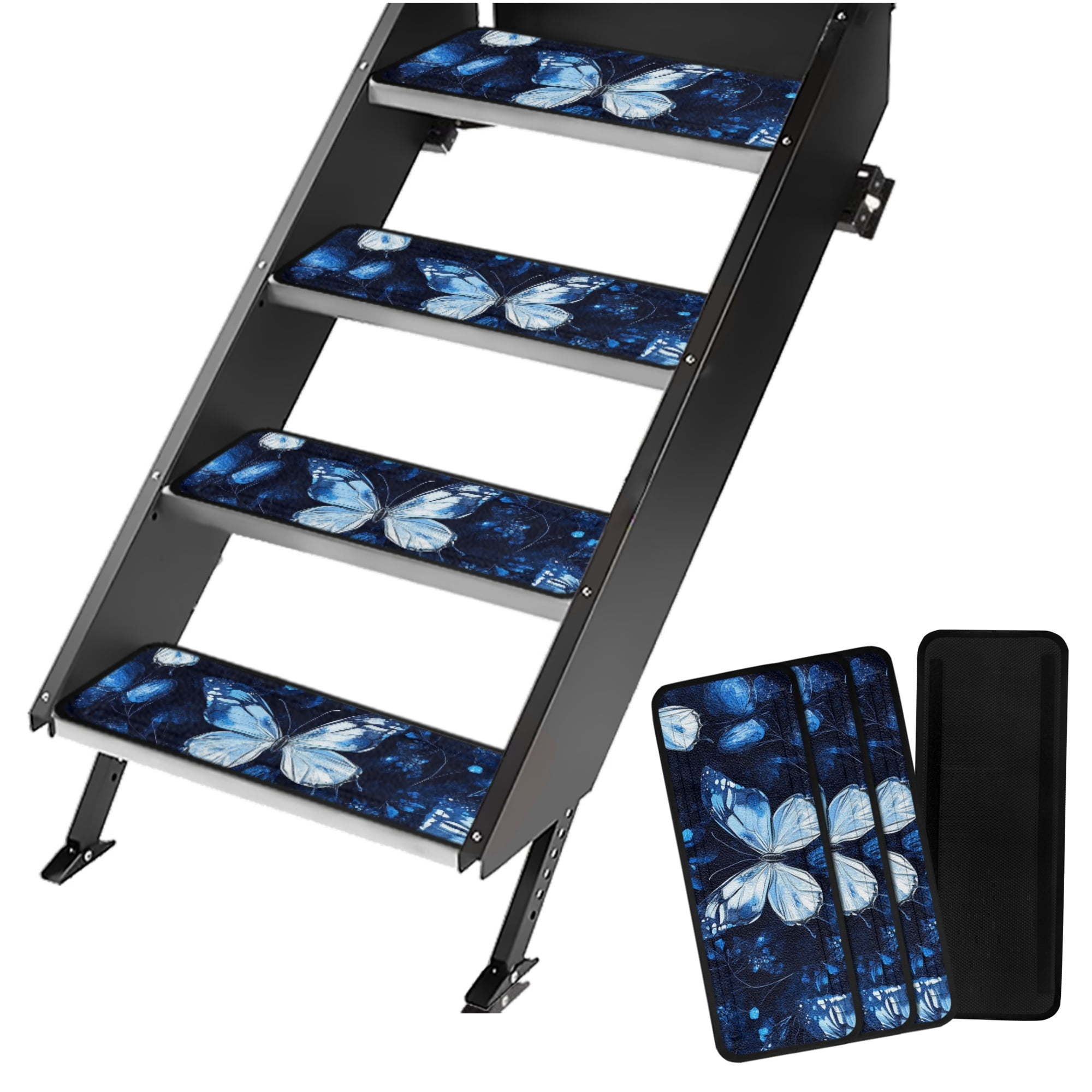 Yuyamidu Blue Butterfly RV Step Covers 4 Pack Camper Step Cover Fashion ...