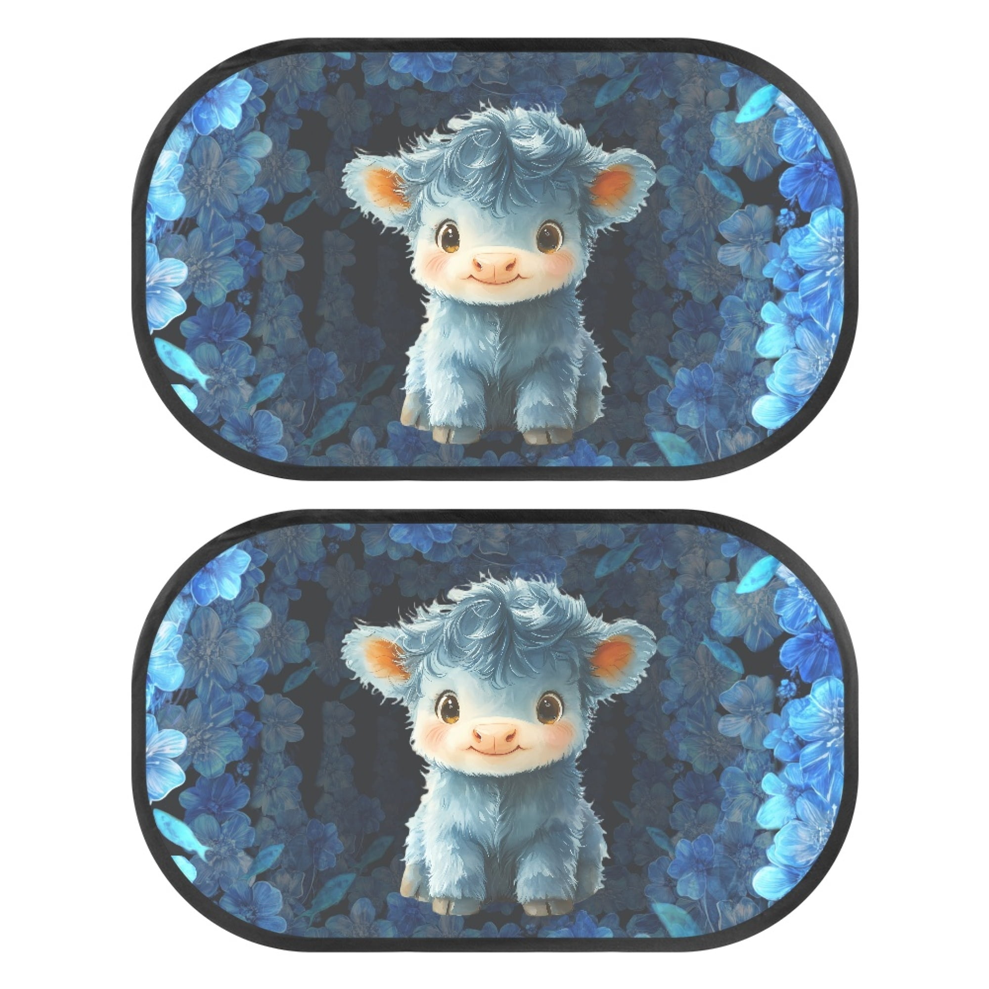 Yuyamidu Blue Highland Cow Baby Car Sun Shade for Side Window Blue ...