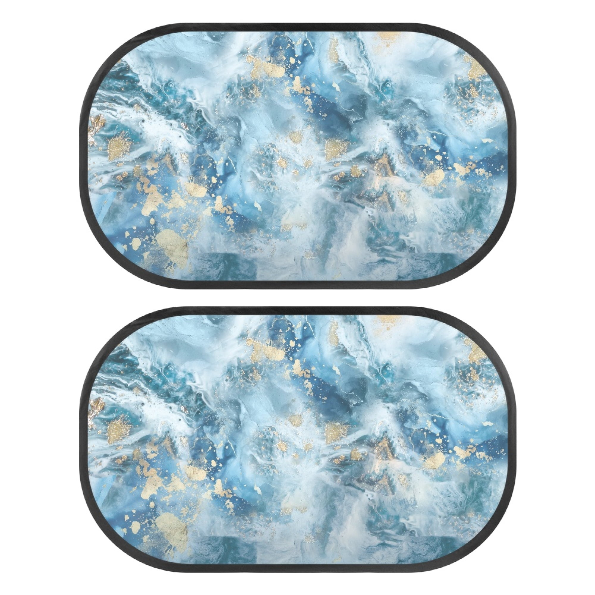 Yuyamidu Blue Marble Print Car Window Shades Fashion Back Window Sun ...