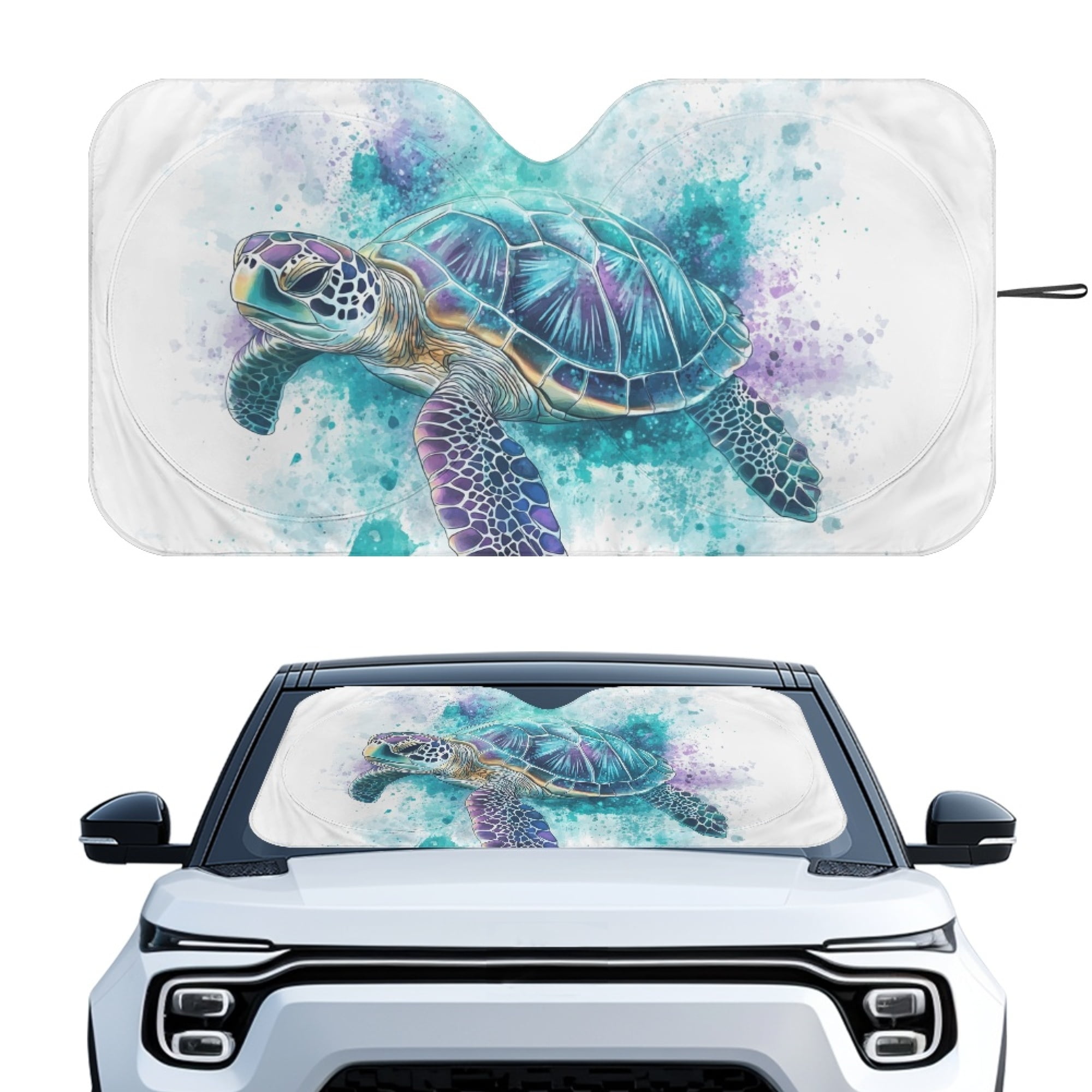 Yuyamidu Blue Sea Turtle Window Shade for Car Van Big Sedan Windshield ...