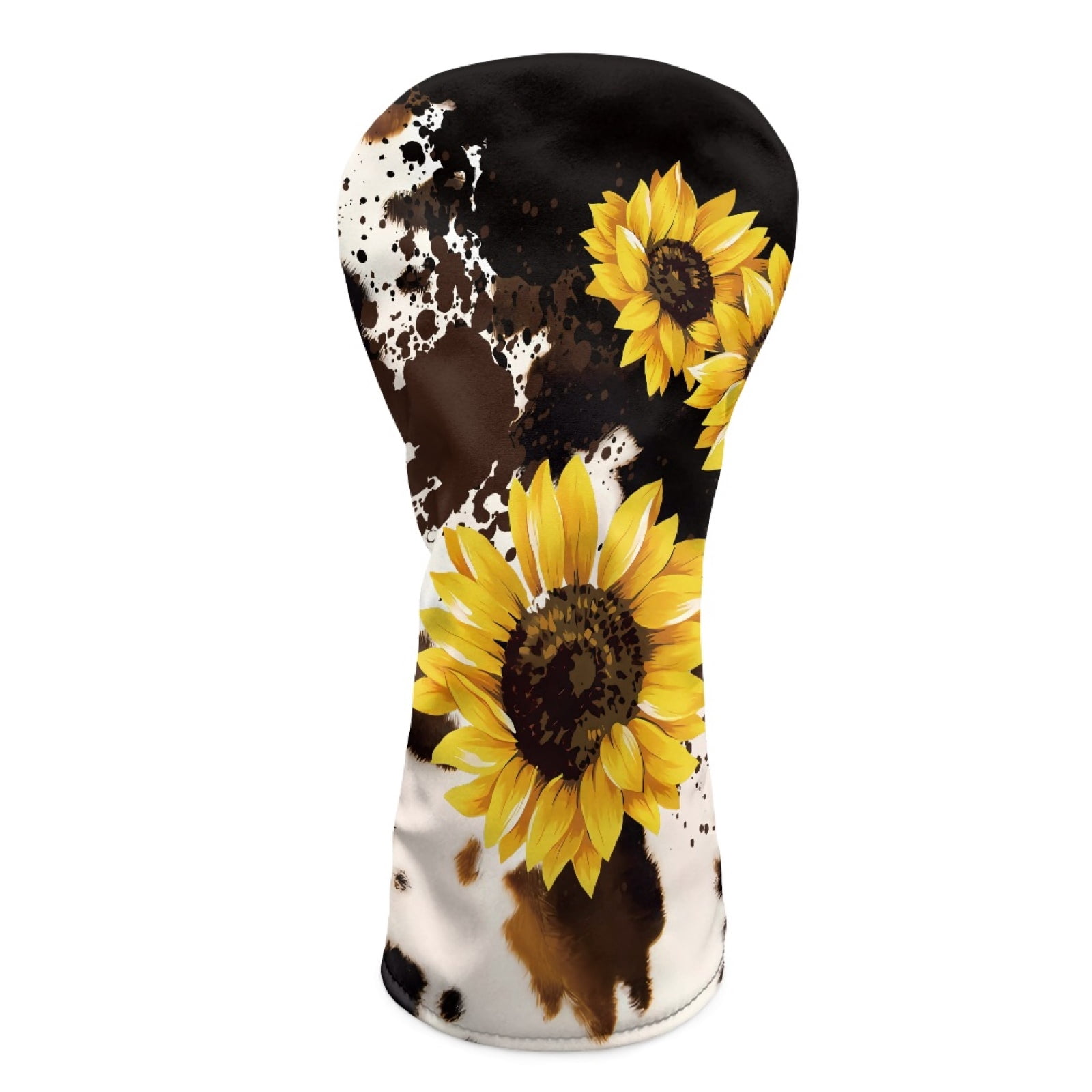 Yuyamidu Brown Cow Print Golf Club Head Covers PU Leather Golf Head ...