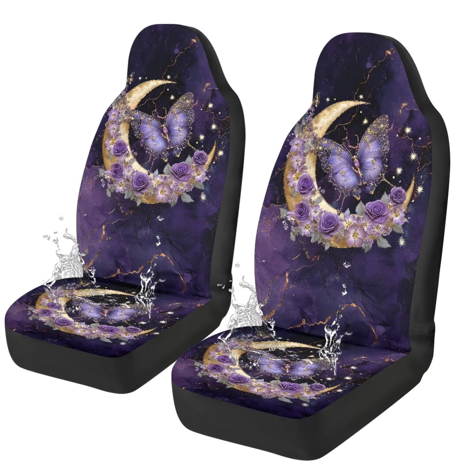 Yuyamidu Butterfly Roses Car Seat Covers Set of 2 Waterproof Universal ...