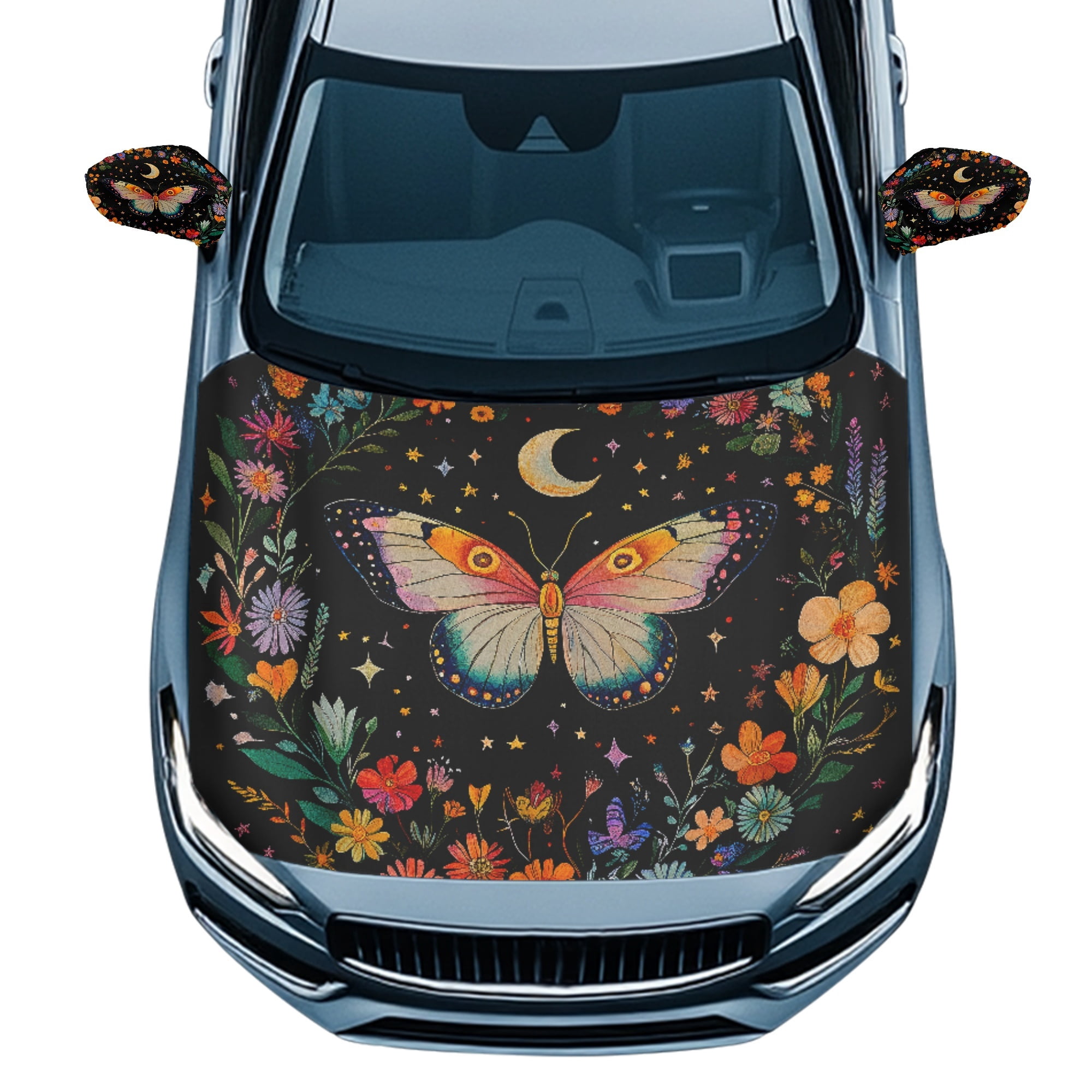 Yuyamidu Butterfly Side Mirror Covers for Cars Sedans Flower Car Hood ...
