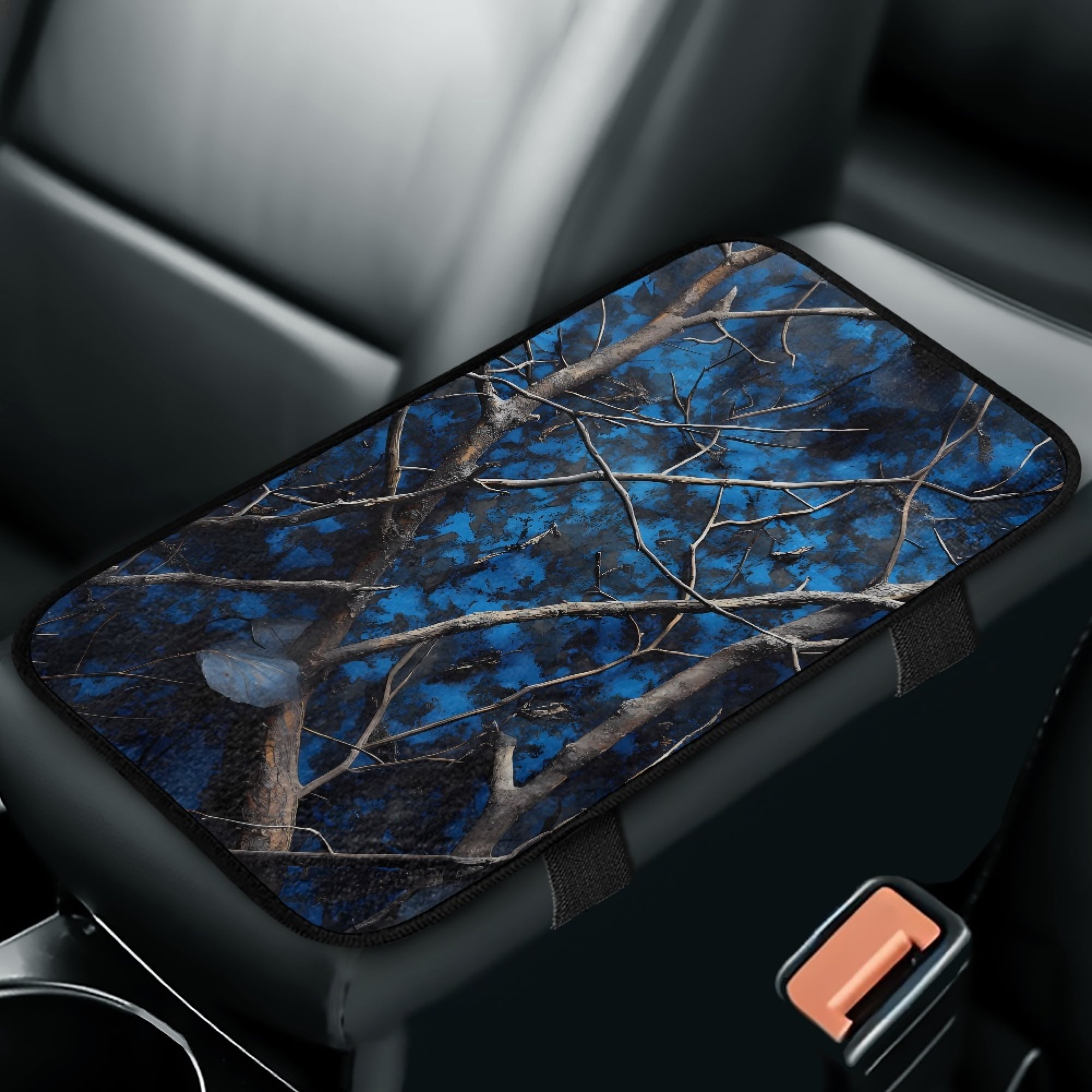 Yuyamidu Camo Hunting Car Center Console Cover Blue Wood Auto Armrest ...