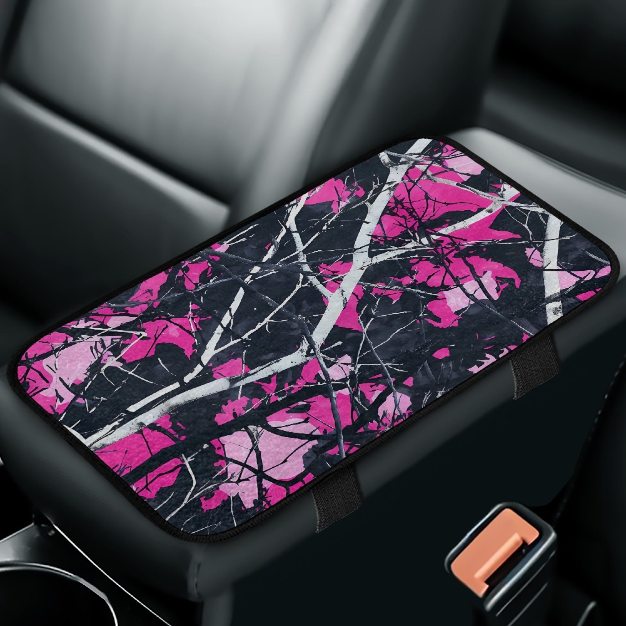 Yuyamidu Camo Hunting Car Center Console Cover Pad Pink Wood Armrest ...
