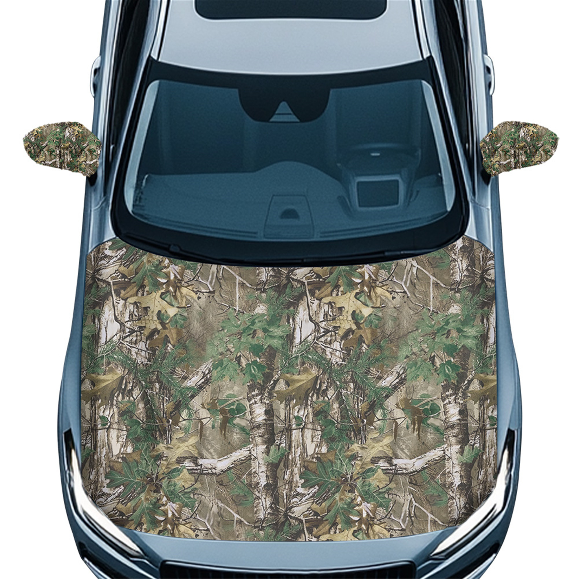 Yuyamidu Camo Hunting Car Hood Cover Wood Side Mirror Covers for Cars ...