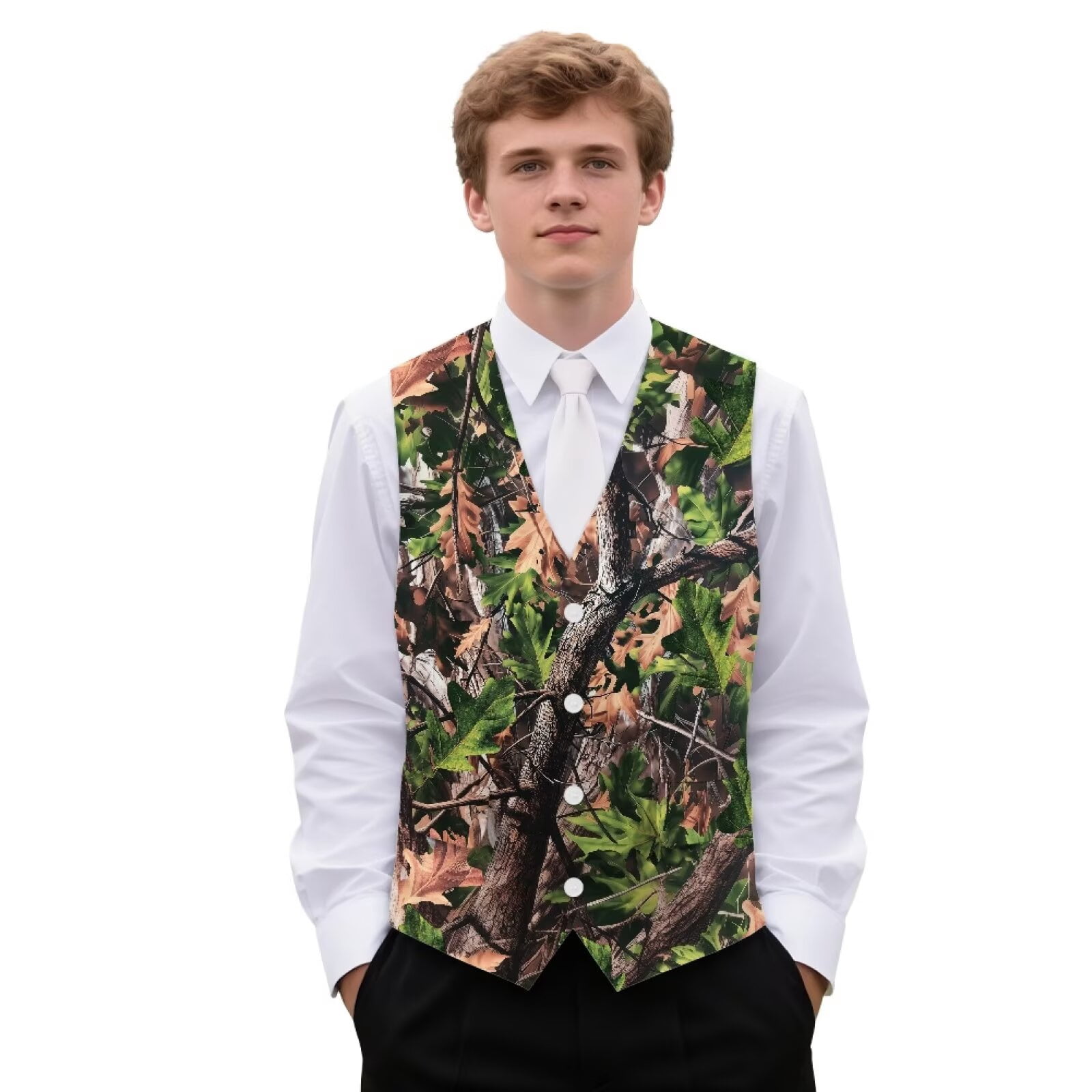Yuyamidu Camo Hunting Men's Suit Vest Wood Dress Vest for Men Size 4XL ...