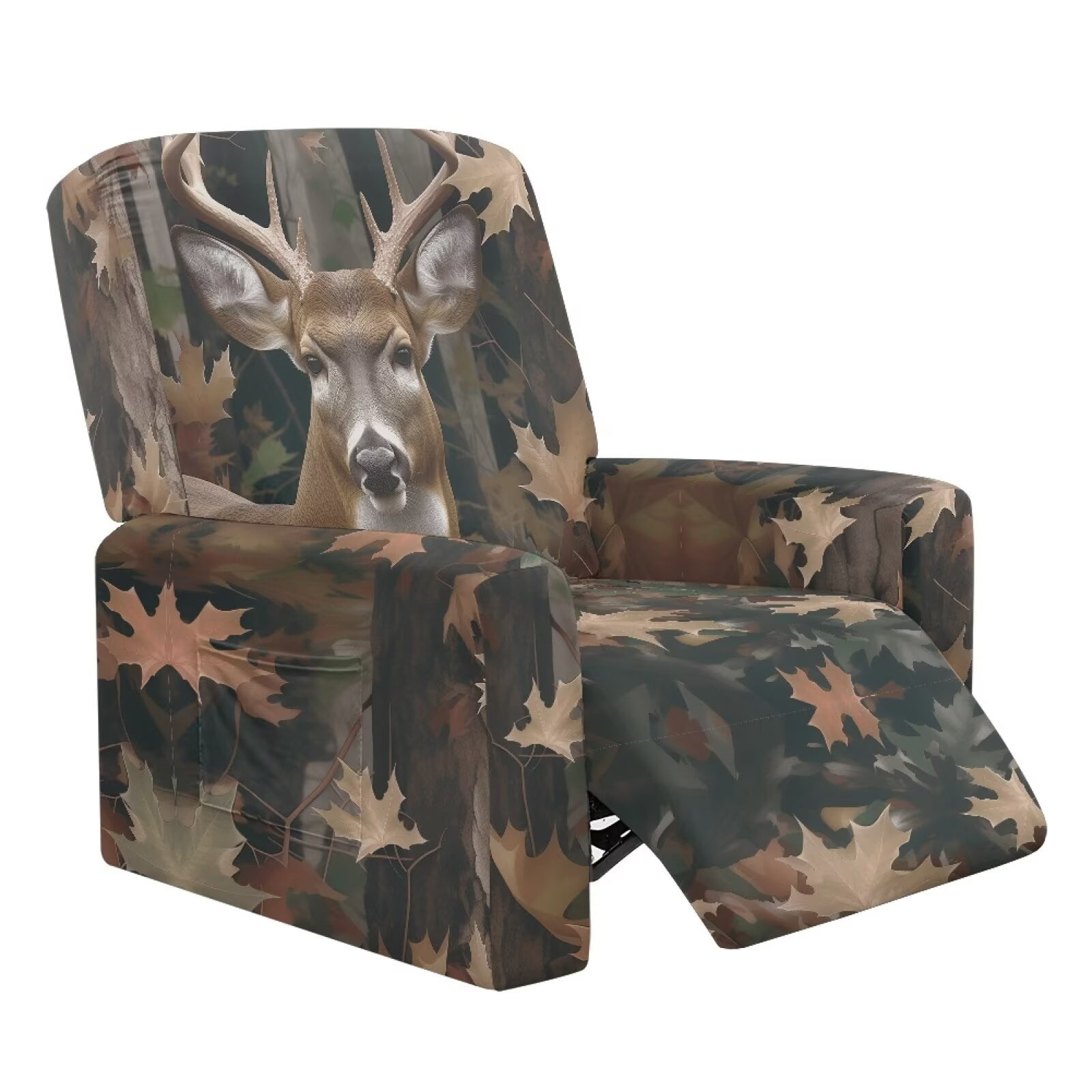 Yuyamidu Camouflage Reclining Chair Covers 4 Pieces Hunting Reindeer ...