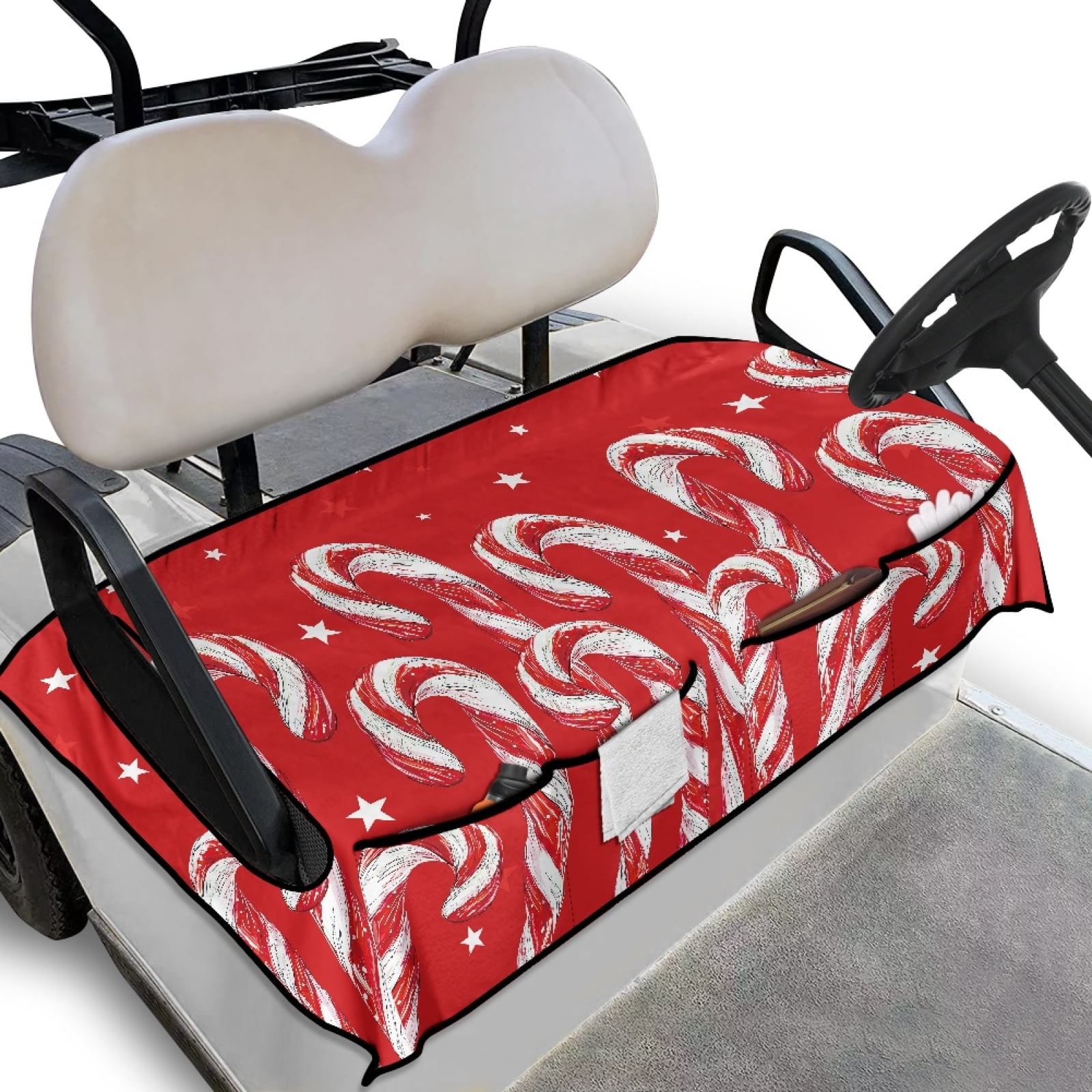 Yuyamidu Candy Canes Golf Cart Seat Covers with Pockets, Breathable ...