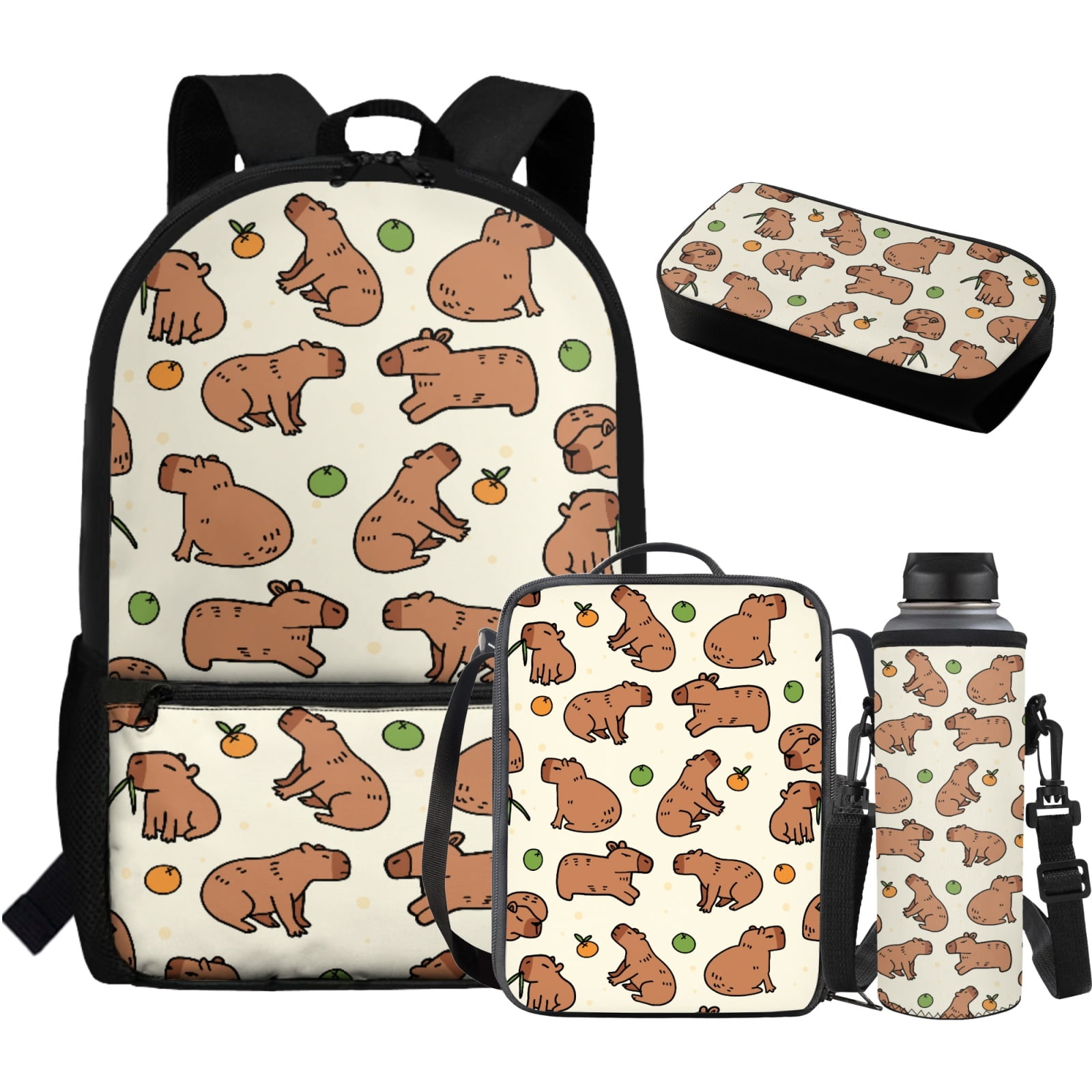 Yuyamidu Capybara Backpack and Lunch Box Set Girls Bookbag for Kids 8th ...