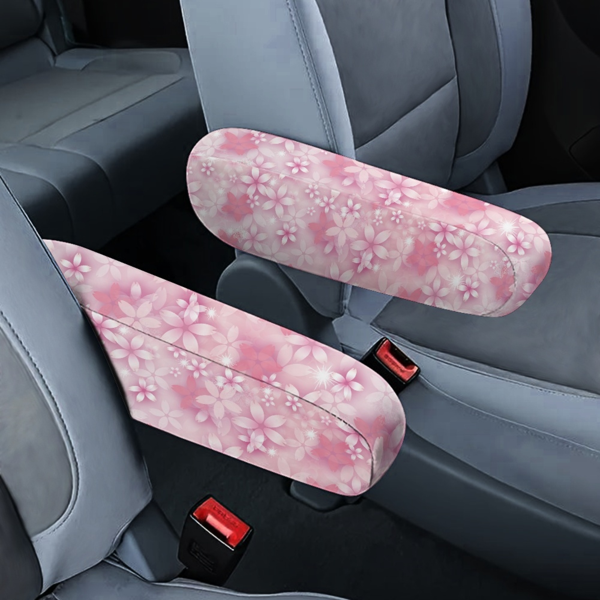 Yuyamidu Cherry Blossom Car Seat Armrest Covers Pink Armrest Protector ...