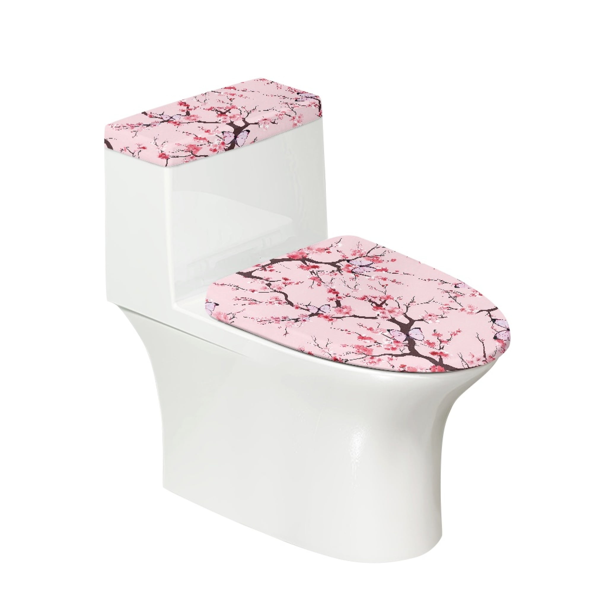 Yuyamidu Cherry Blossom Toilet Dust Cover Set of 2 Butterfly Toilet Lid ...