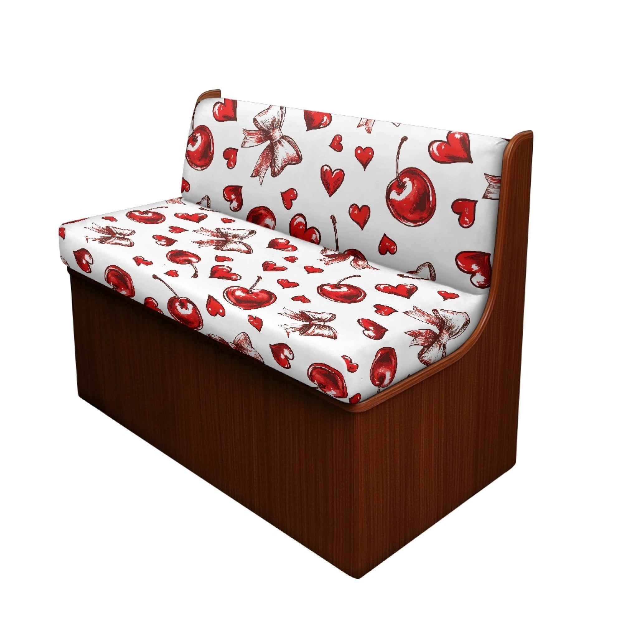 Yuyamidu Cherry RV Dinette Cushion Covers Booth Set Bow Camper Cushions Cover Red Heart RV Couch ...