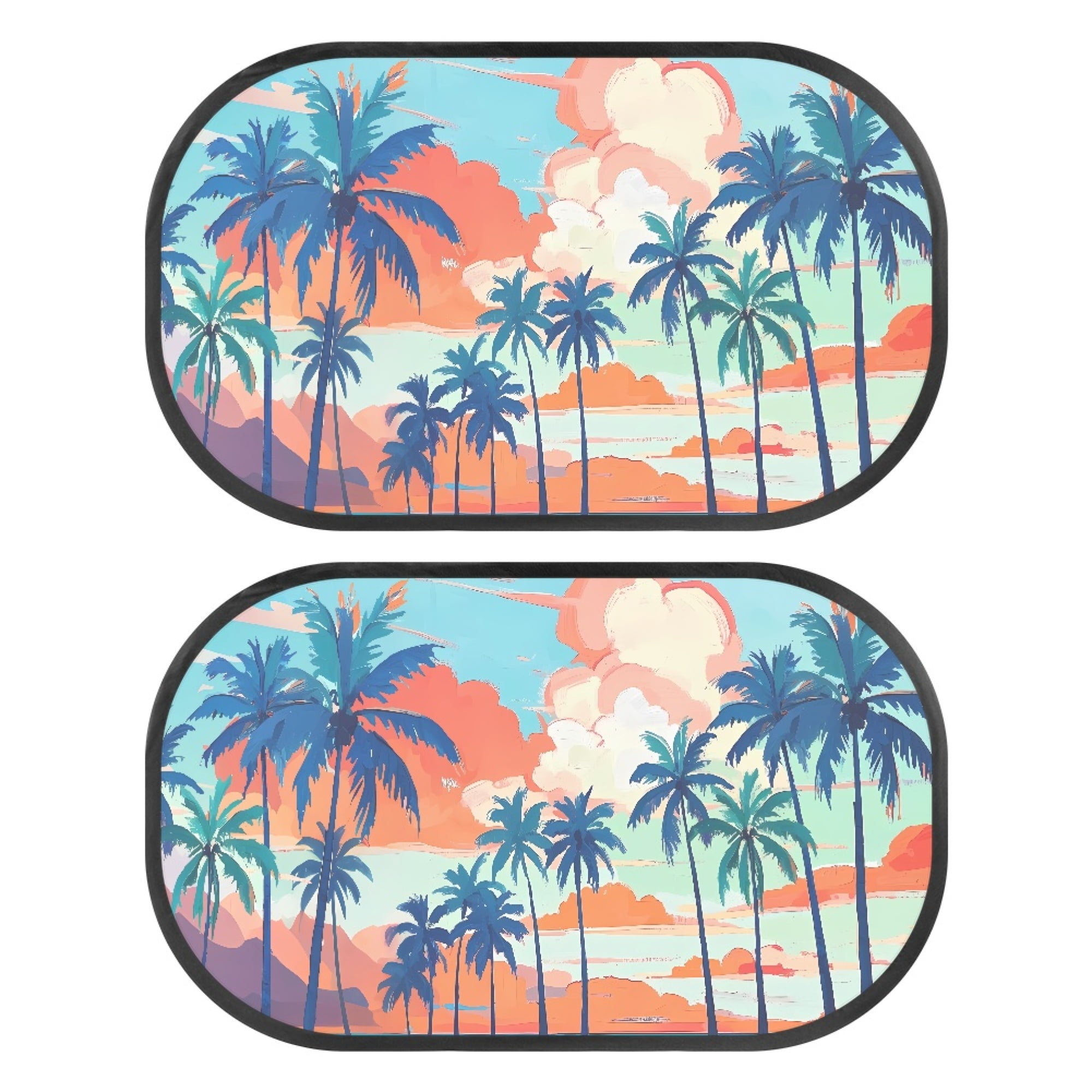 Yuyamidu Coconut Tree Car Window Shades 2 Piece Sunset Side Window ...