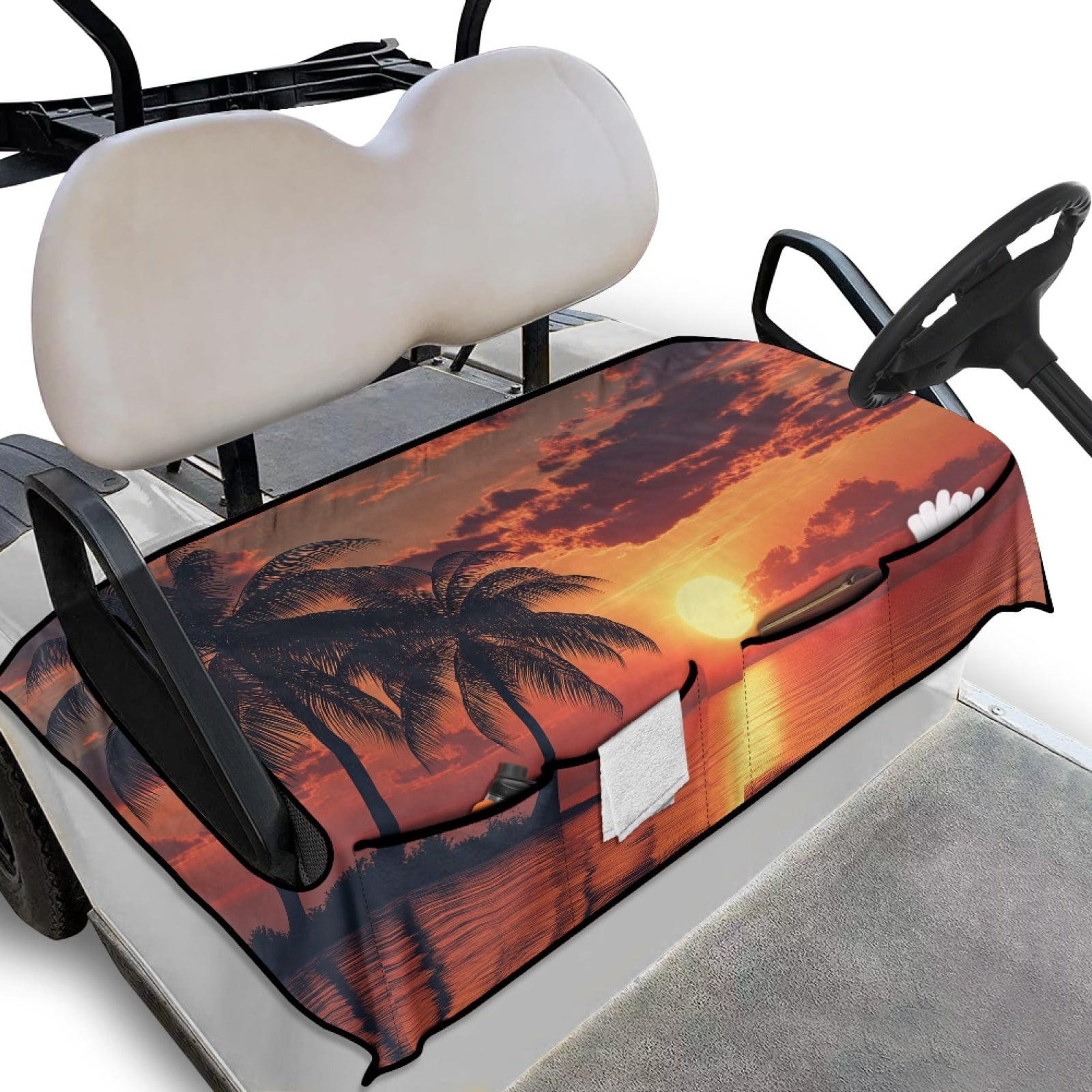 Yuyamidu Coconut Tree Golf Cart Seat Covers Sunset Golf Cart Seat ...