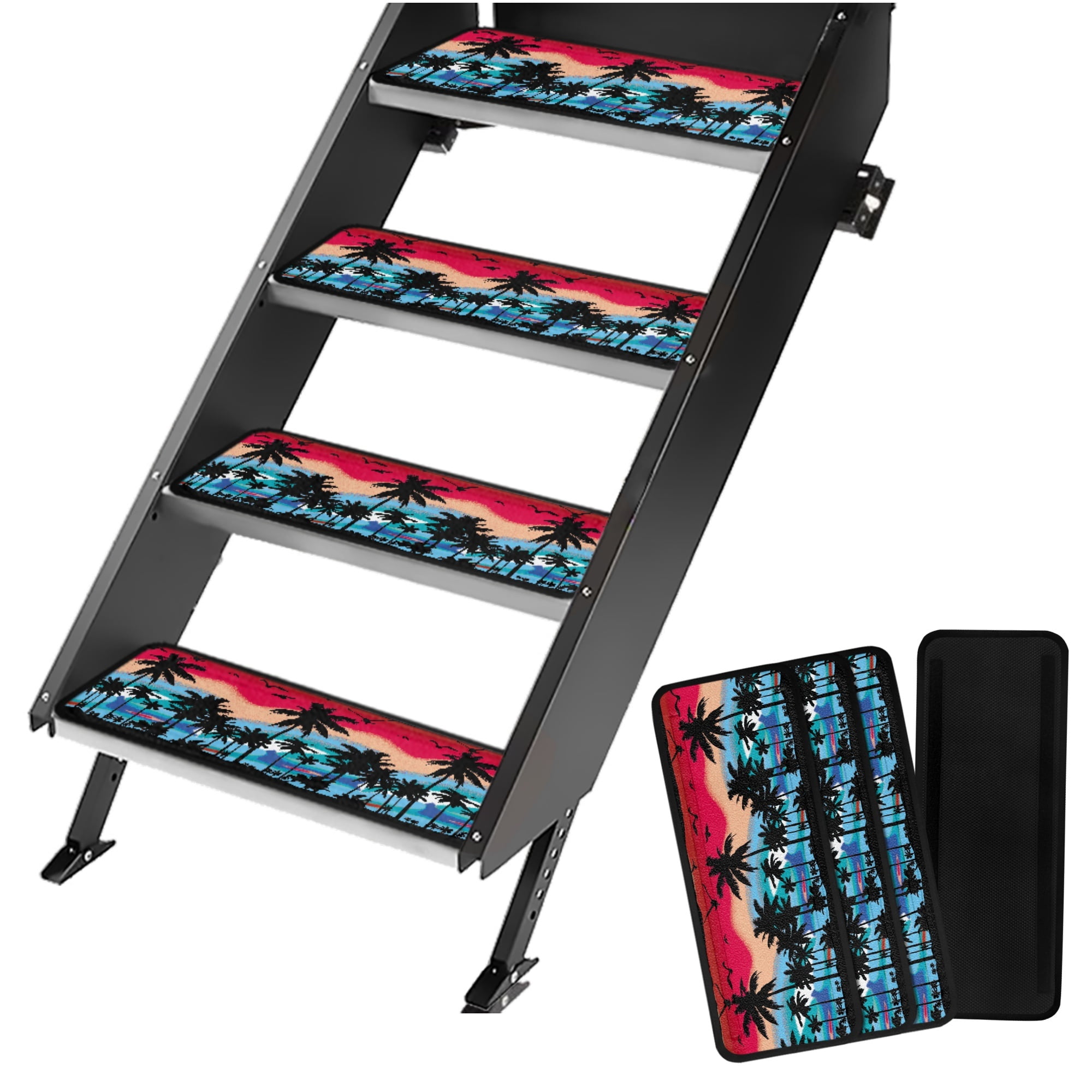 Yuyamidu Coconut Tree RV Step Cover with Hook and Loop Sunset RV Step ...