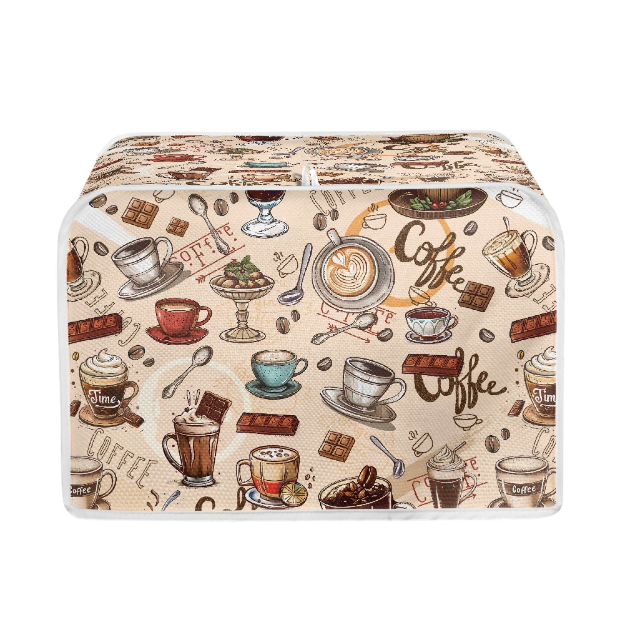 Yuyamidu Coffee Pattern Toaster Covers 4 Slice Bread Toaster Dust Cover ...